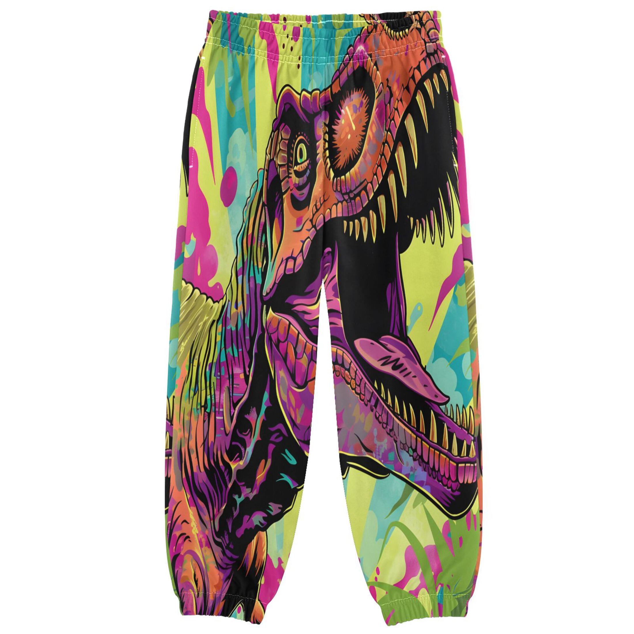BZSMCE Doodle Dinosaur Print Elastic Waist Jogger Pants Lightweight ...