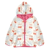 BZSMCE Double-Sided Sherpa Fleece Hooded Zipper Jacket Pink Cherry ...