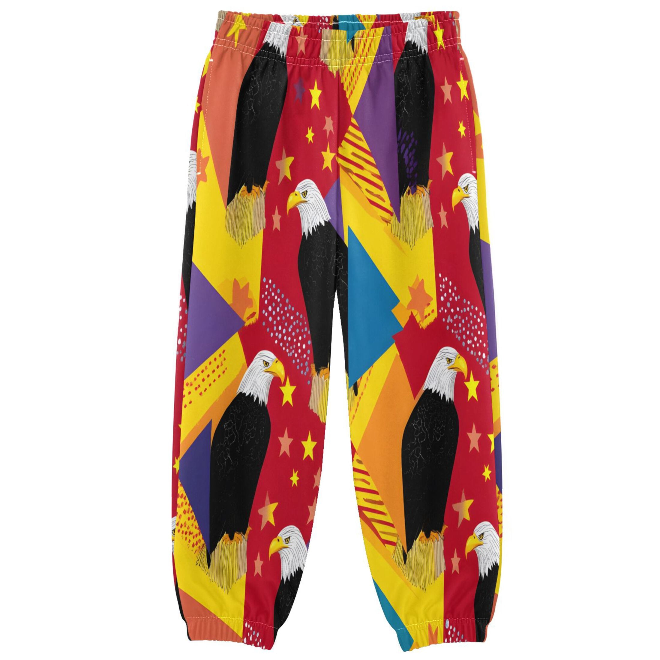 BZSMCE Eagle Star Pattern Print Elastic Waist Jogger Pants Lightweight ...