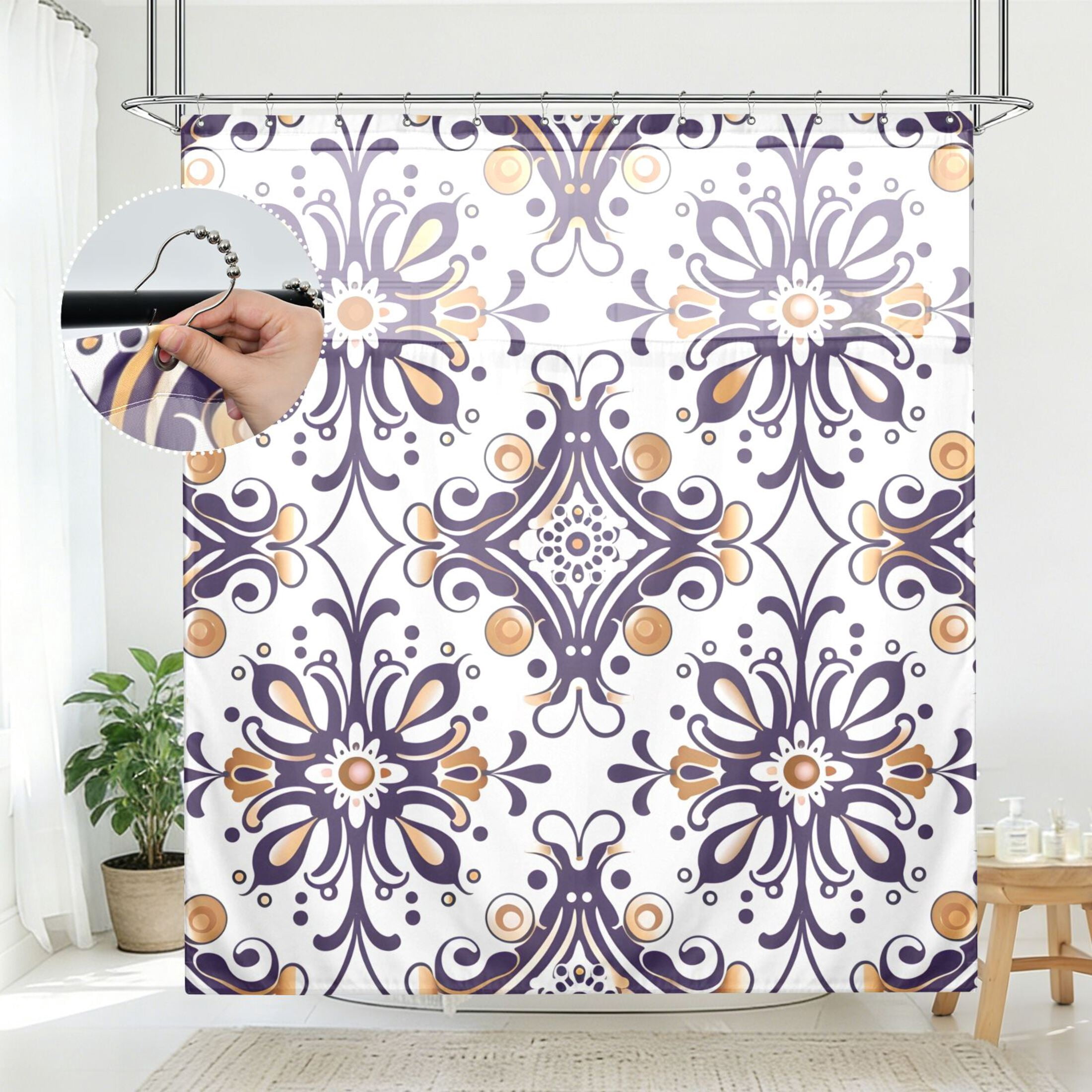 BZSMCE Ethnic Patterns Pattern Pattern Bathroom Shower Curtain Set with ...