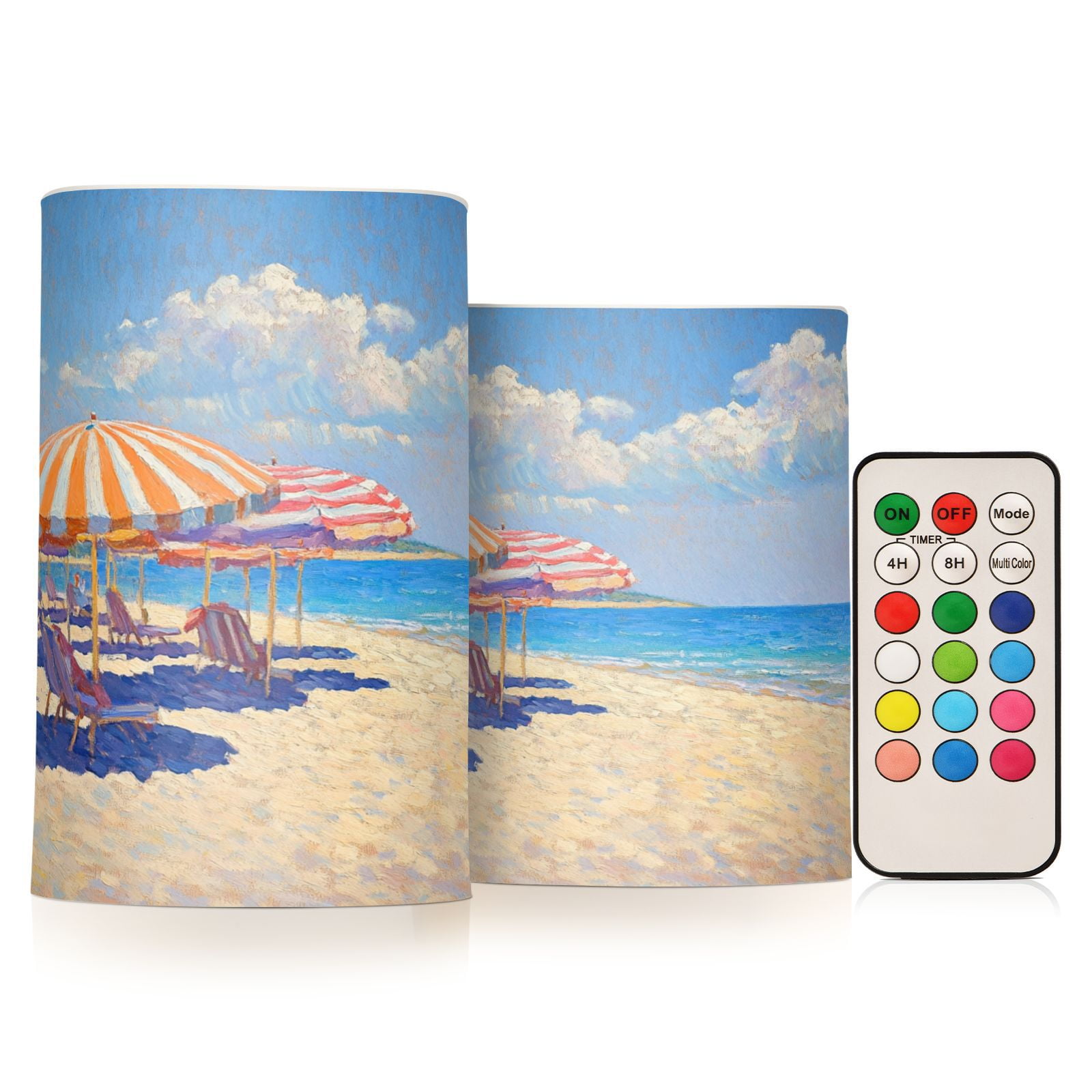 BZSMCE Flameless Candles LED Lights Beach Scene Plainting Creativity ...