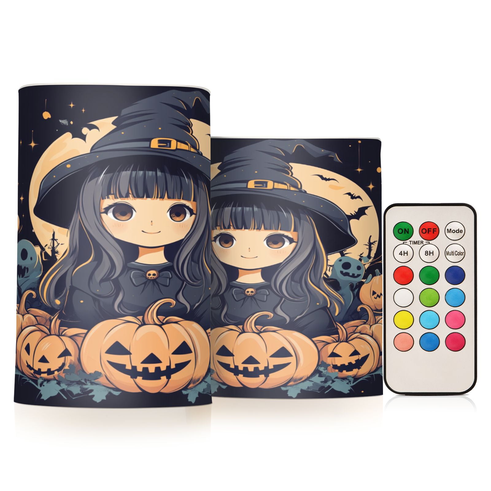 BZSMCE Flameless Candles LED Lights Cartoon Witch Creativity Battery ...