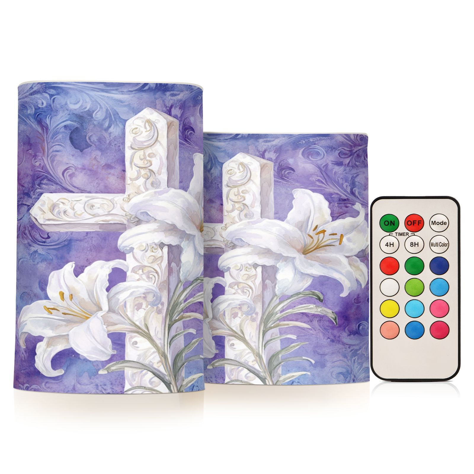 BZSMCE Flameless Candles LED Lights Easter Cross Printing Creativity ...