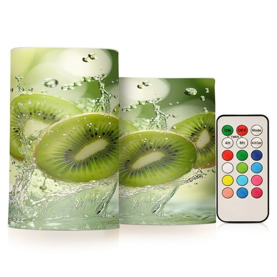 BZSMCE Flameless Candles LED Lights Kiwi Slices Fall Into Water ...