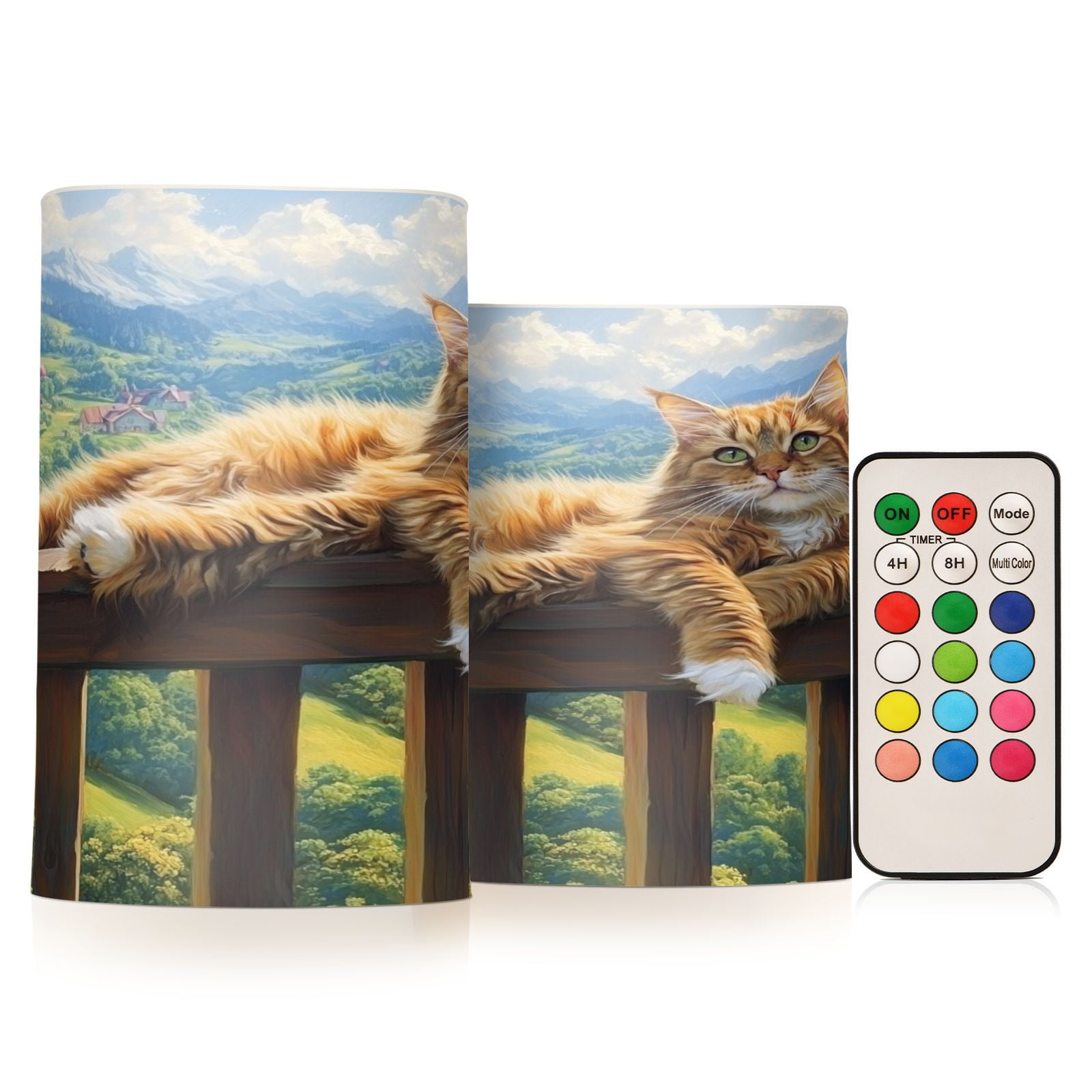 BZSMCE Flameless Candles LED Lights Lazy Brown Cat Creativity Battery ...