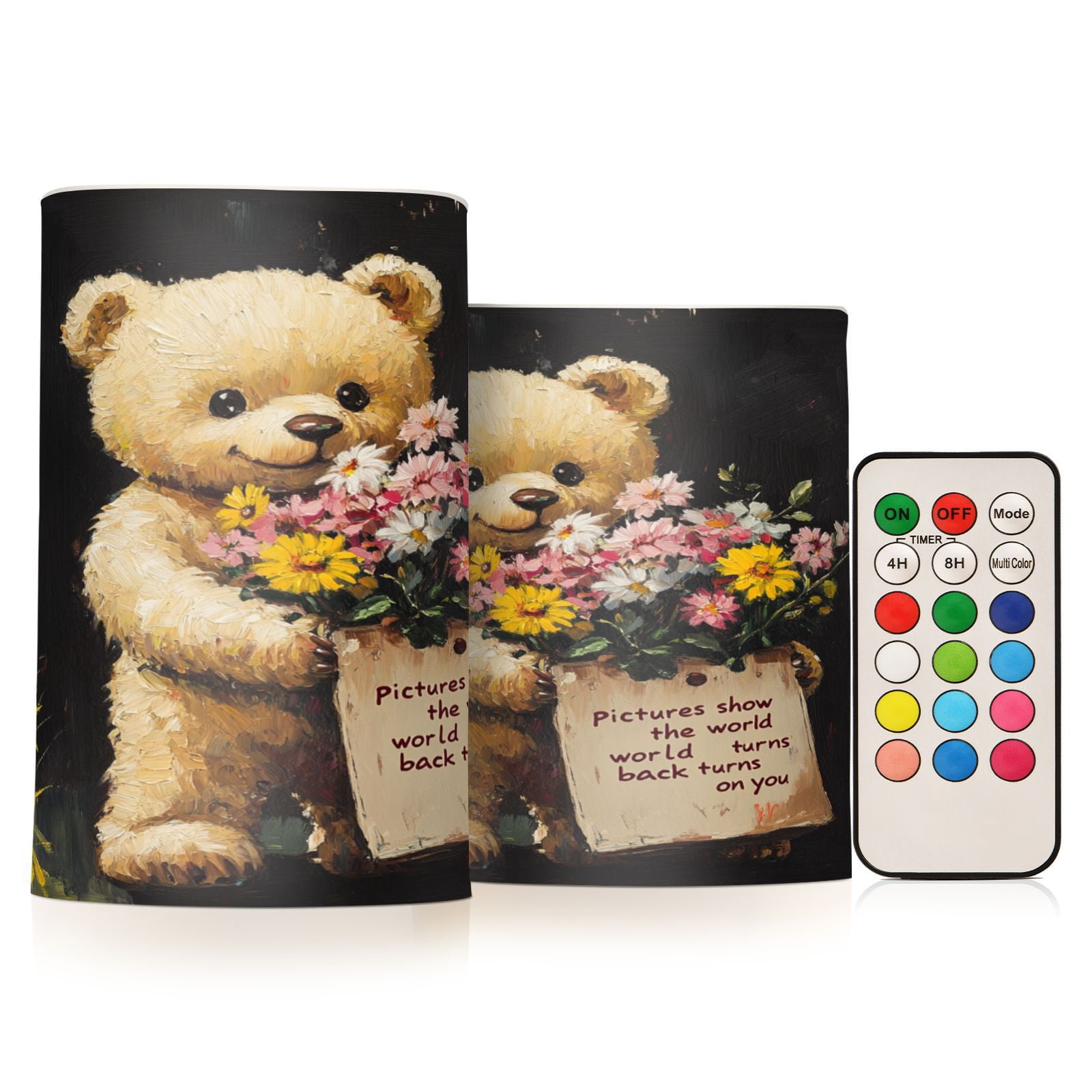 BZSMCE Flameless Candles LED Lights Oil Plainting Cute Bear Creativity ...