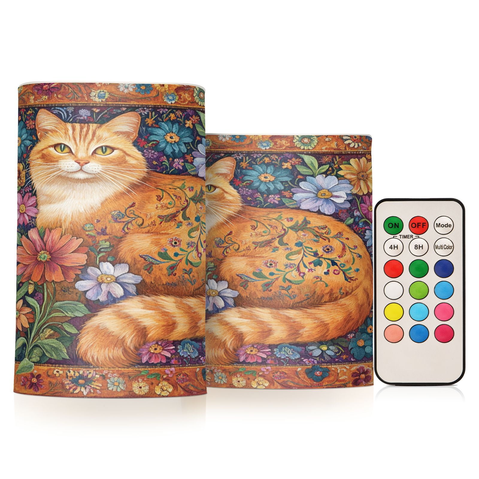 BZSMCE Flameless Candles LED Lights Orange Cat Creativity Battery ...