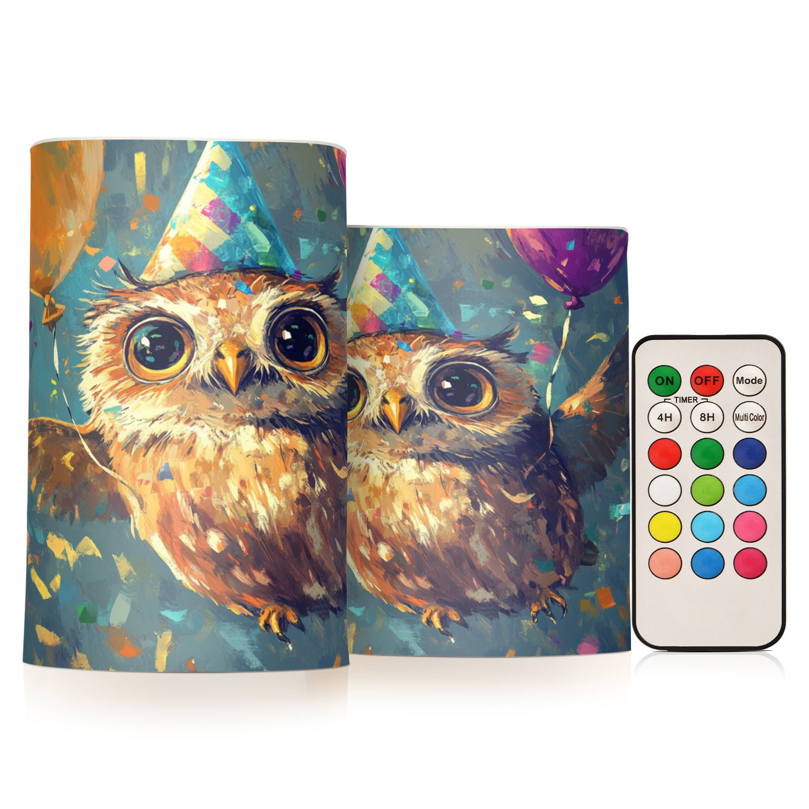 BZSMCE Flameless Candles LED Lights Owl Fly Pattern Creativity Battery ...