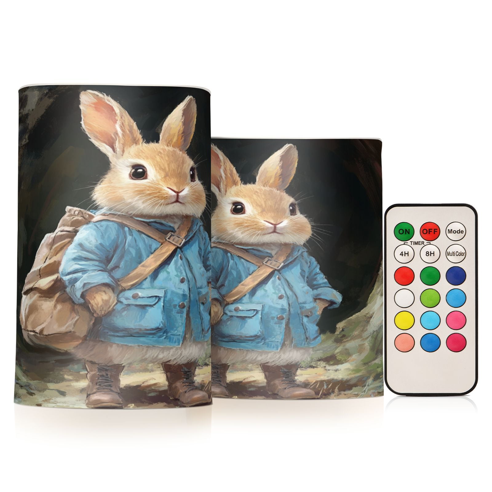 BZSMCE Flameless Candles LED Lights Rabbit Exploring Painting ...
