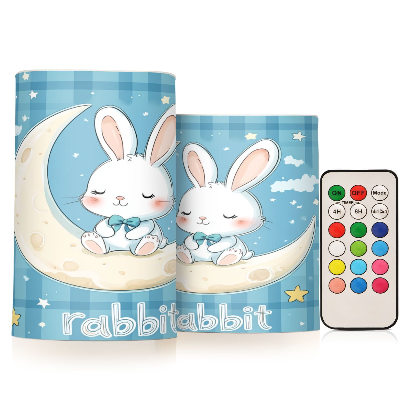 BZSMCE Flameless Candles LED Lights Rabbit Sleeping on The Moon ...
