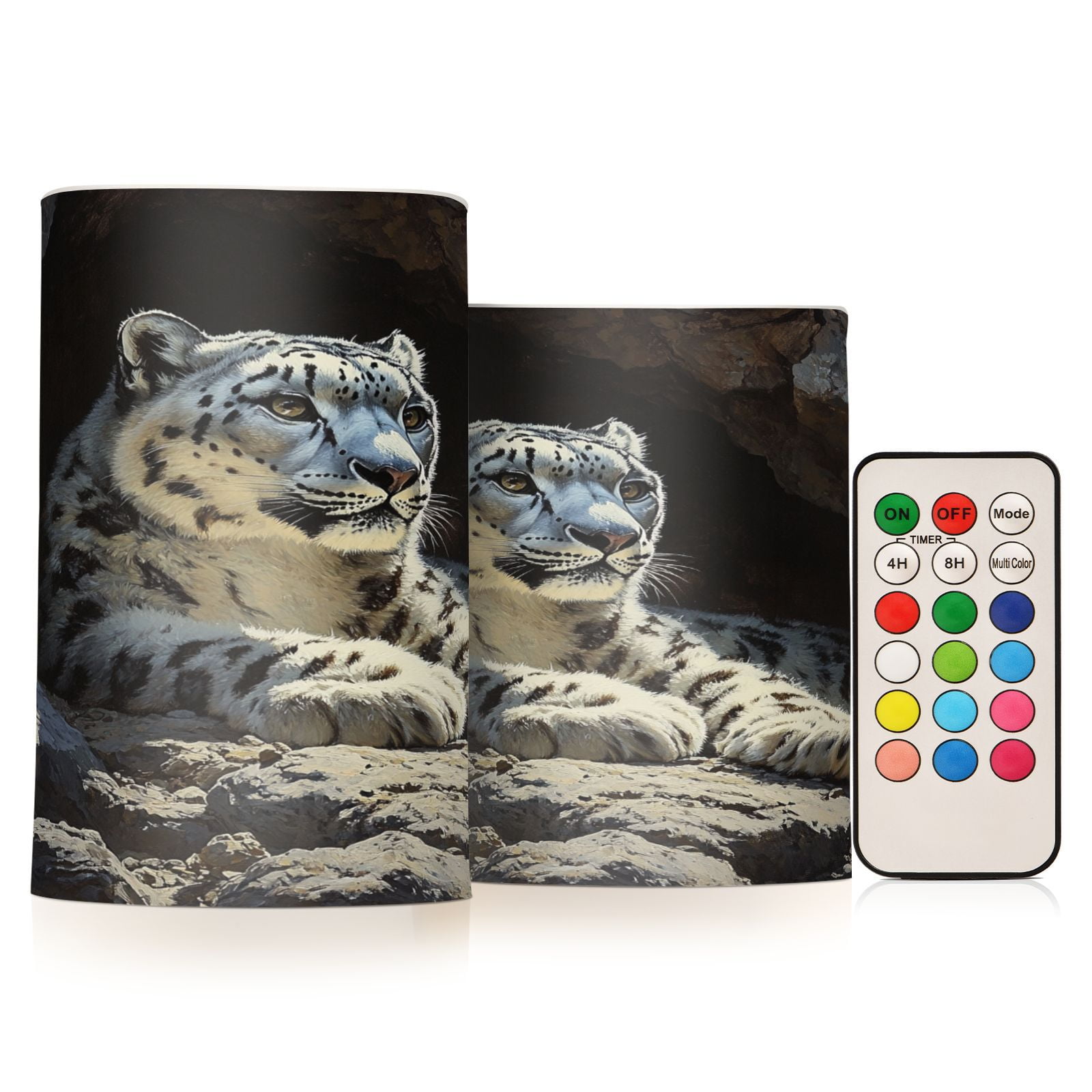 BZSMCE Flameless Candles LED Lights Snow Leopard Creativity Battery ...