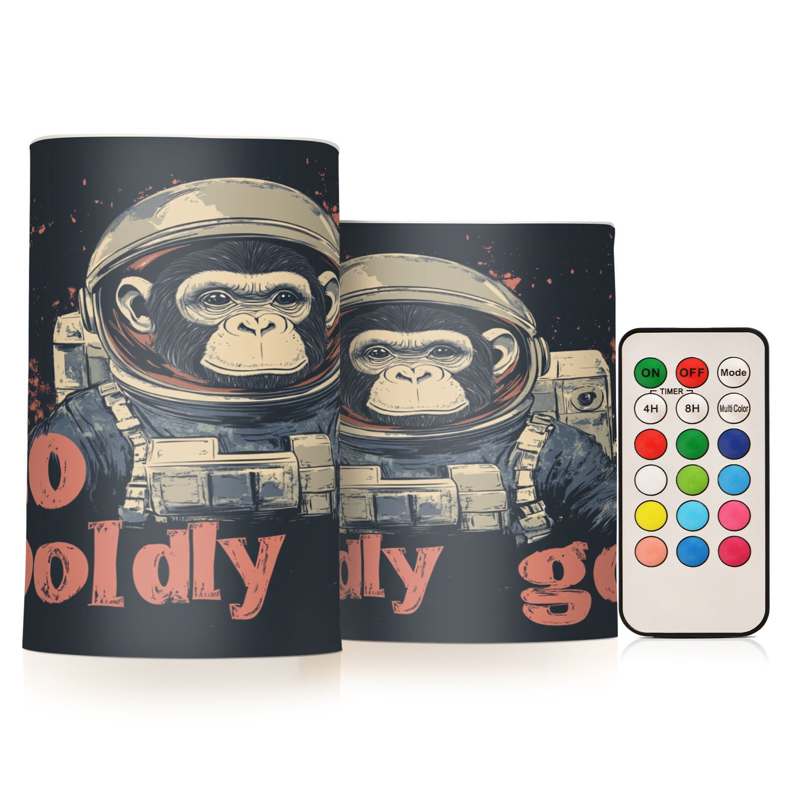 BZSMCE Flameless Candles LED Lights Space Monkey Plainting Creativity ...