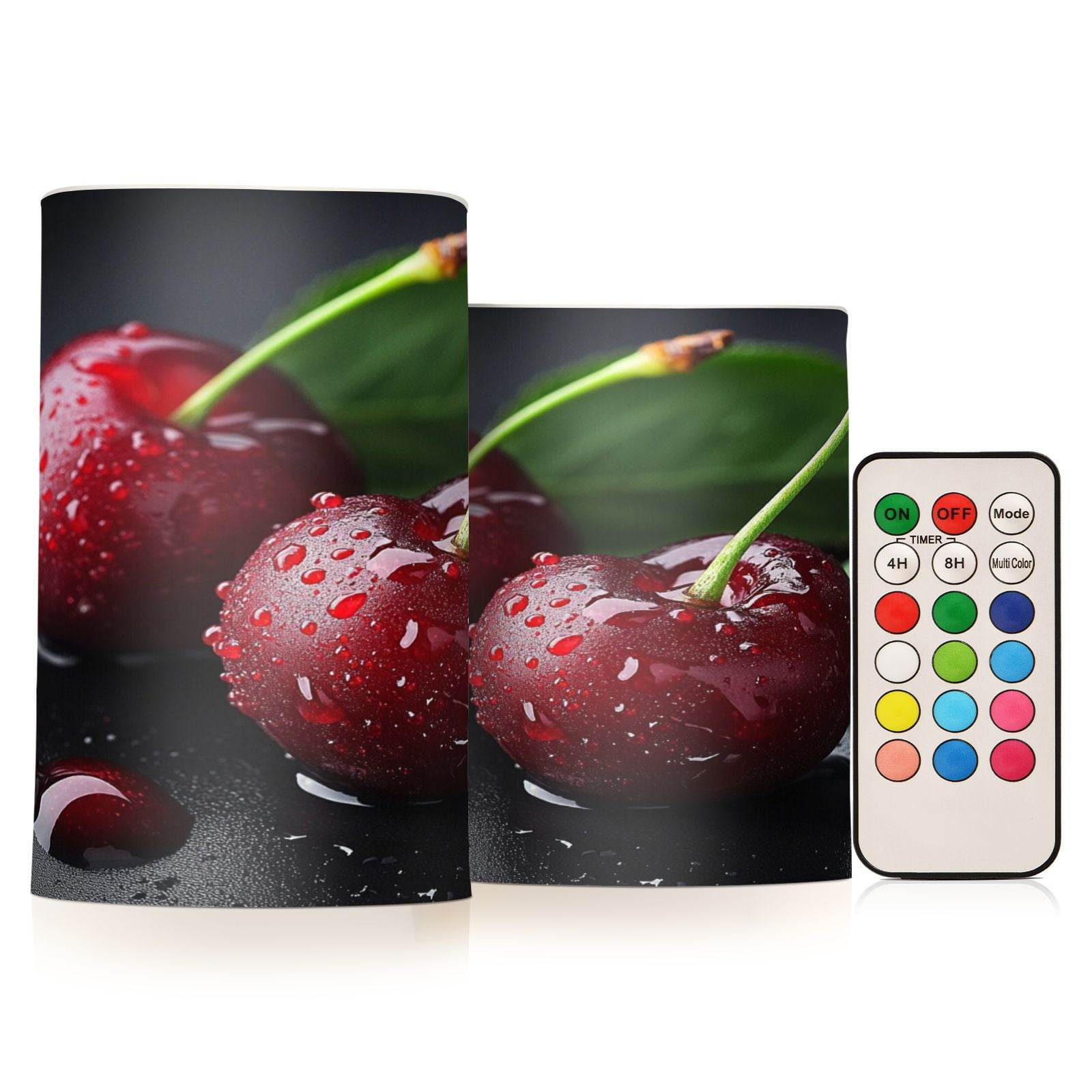 BZSMCE Flameless Candles LED Lights Two Cherries with Leaves Creativity ...