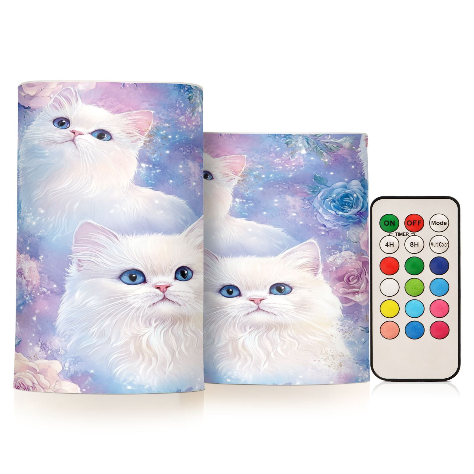BZSMCE Flameless Candles LED Lights Whimsical Cat Garden Creativity ...