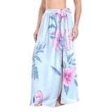 BZSMCE Flamingo Flowers Pattern Maxi Cover-Up Skirt, Lightweight Quick ...