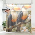 BZSMCE Flower Leaves Bird Pattern Pattern Bathroom Shower Curtain Set ...