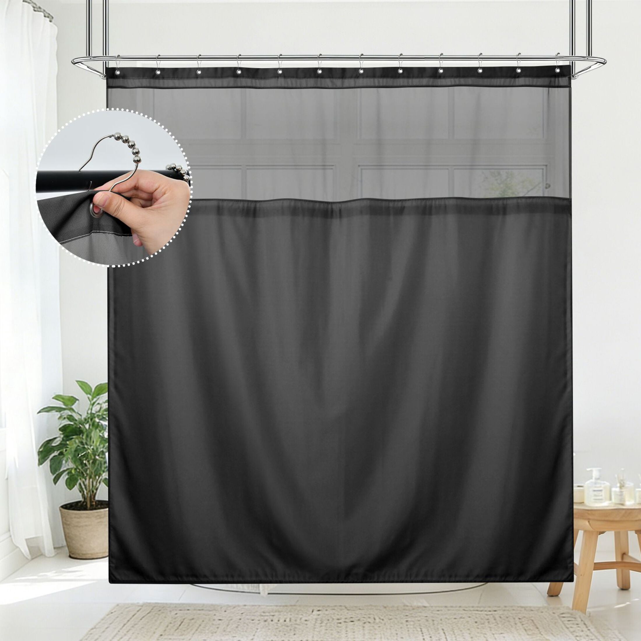 BZSMCE Flower Tile Cow Pattern Pattern Bathroom Shower Curtain Set with ...