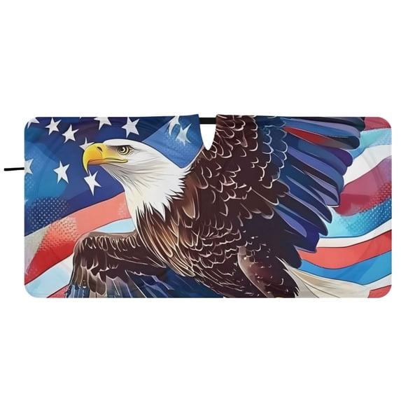 BZSMCE Flying Eagle American Flag Shade Foldable UV Protection for Car ...