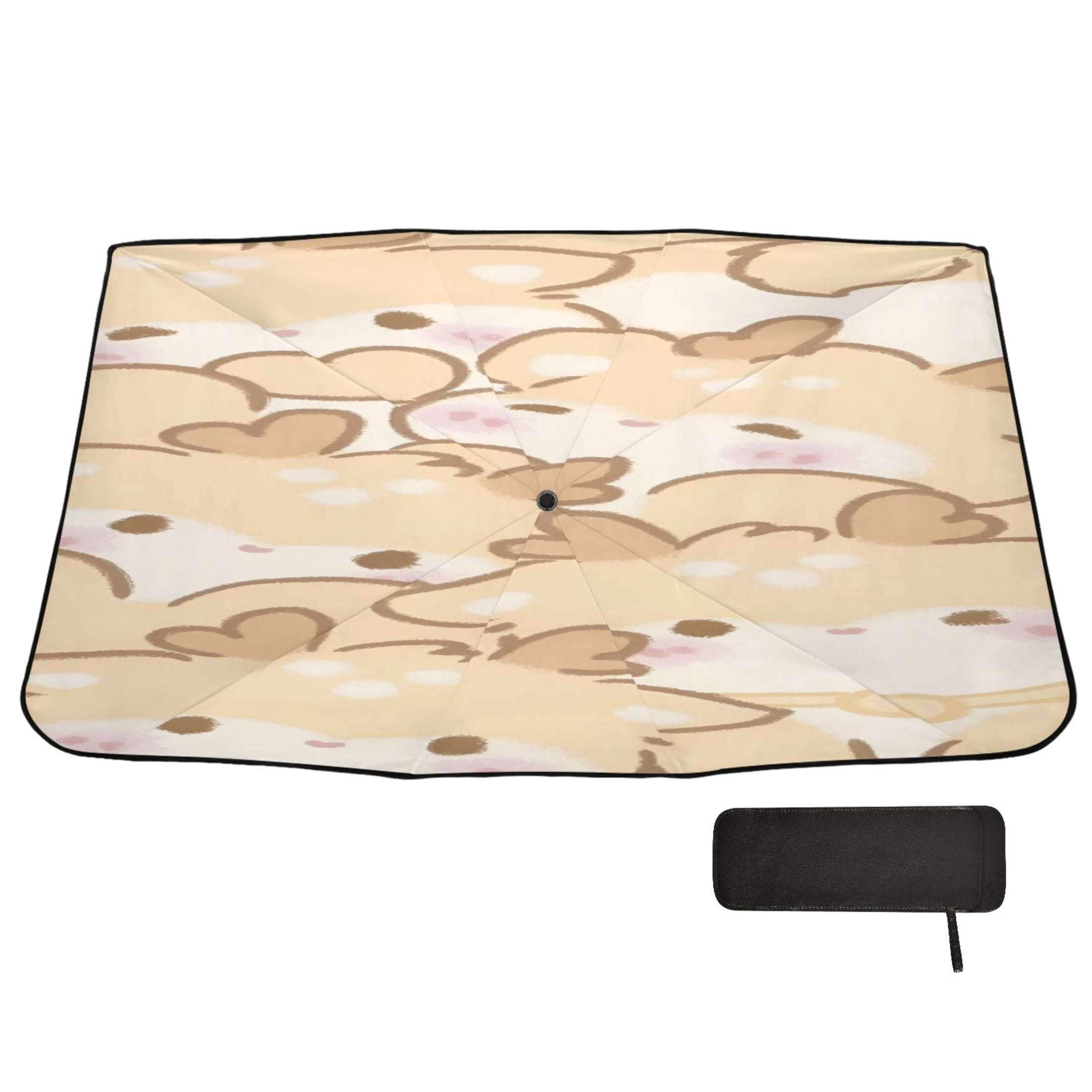 BZSMCE Foldable Car Windshield Sunshade Umbrella-Golden Fawn Frolic ...