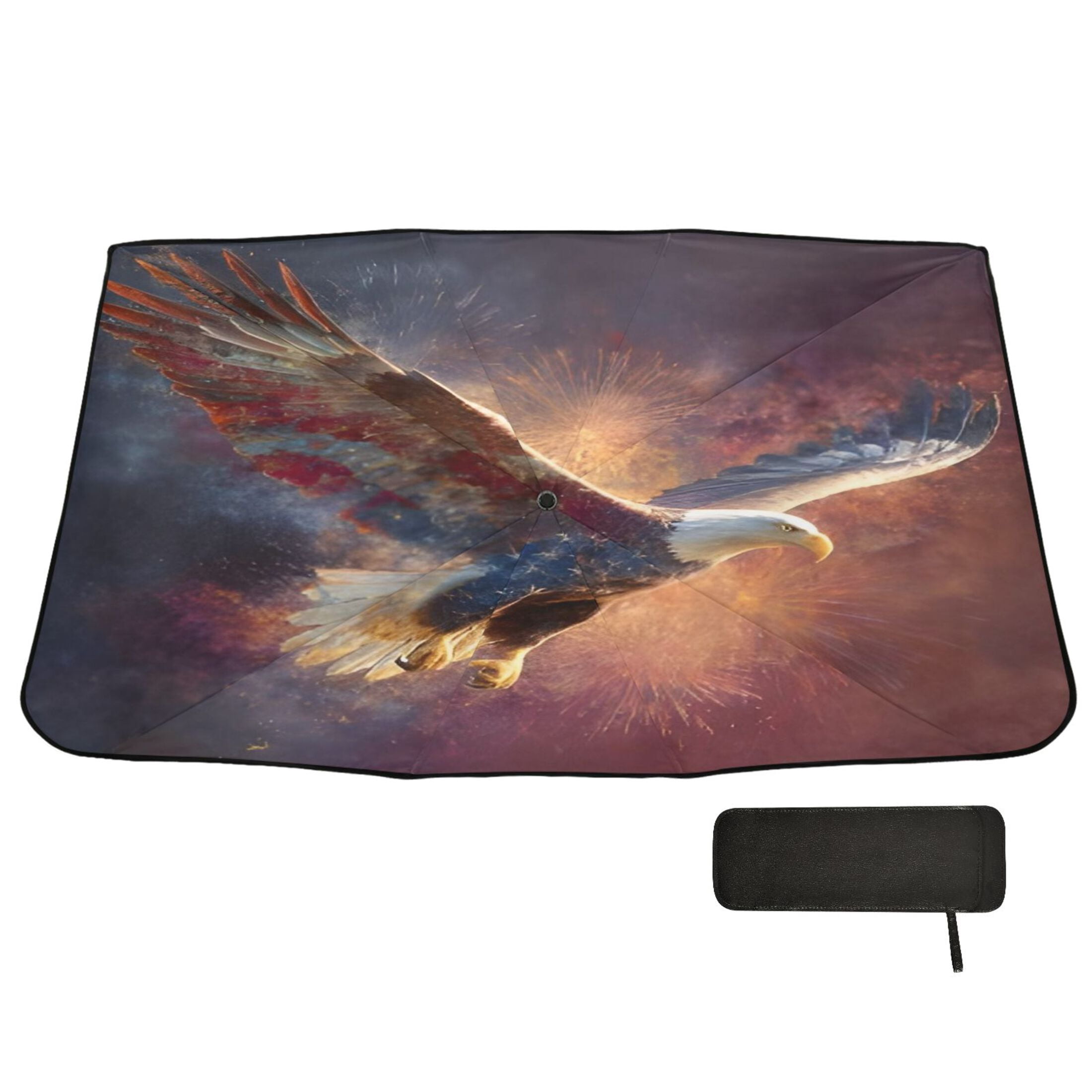 BZSMCE Foldable Car Windshield Sunshade Umbrella-Star-spangled Flight ...