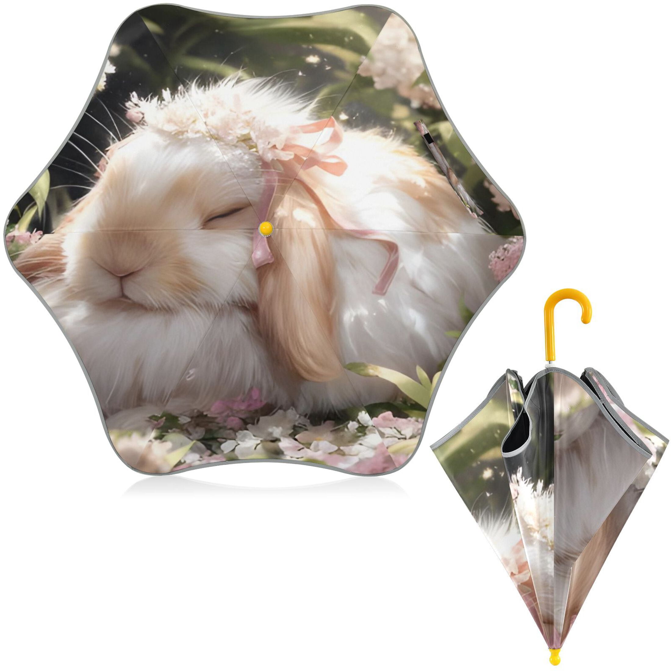 BZSMCE Folding Umbrellas Rain & UV Protection Windproof In Blossom ...