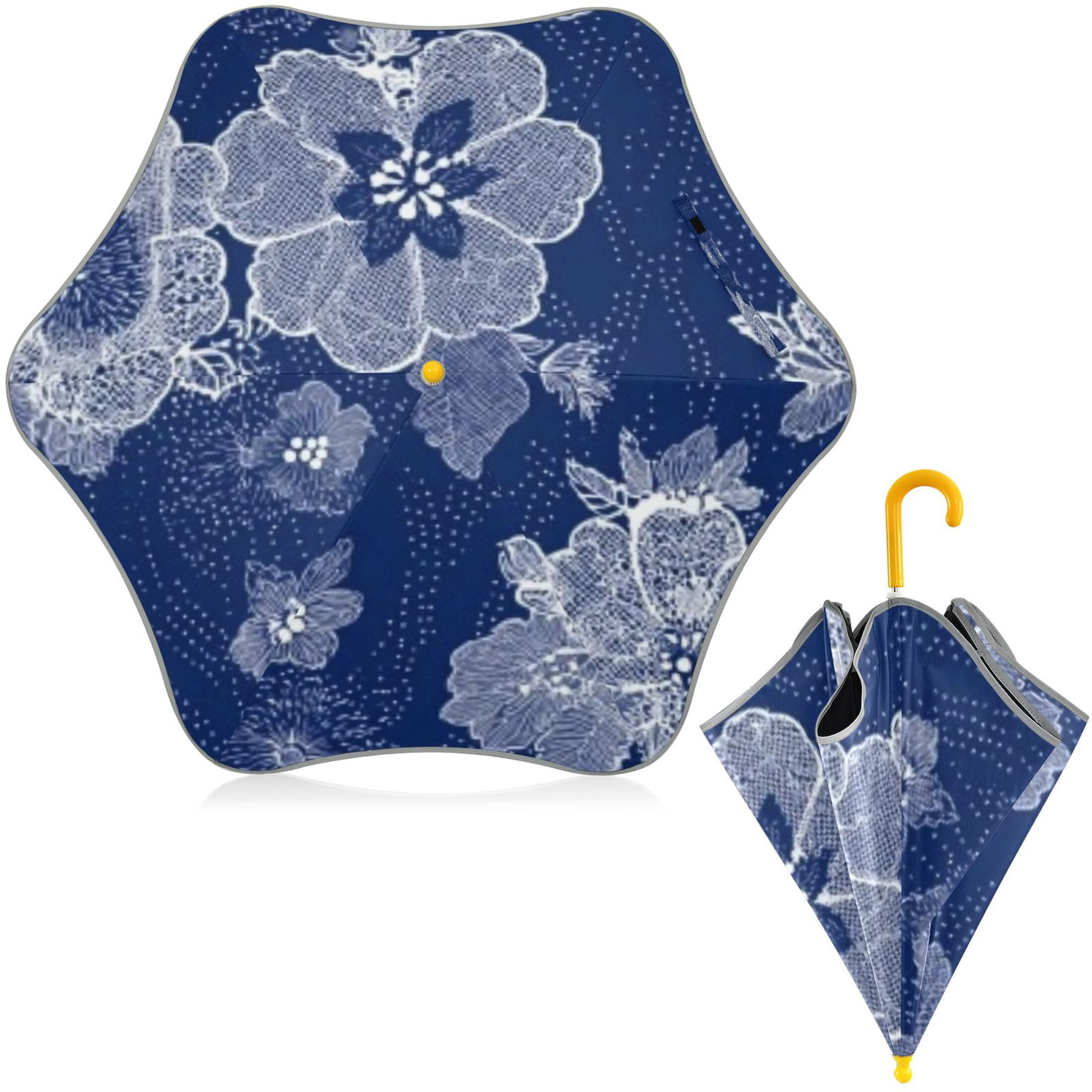 BZSMCE Folding Umbrellas Rain & UV Protection Windproof In Blue ...