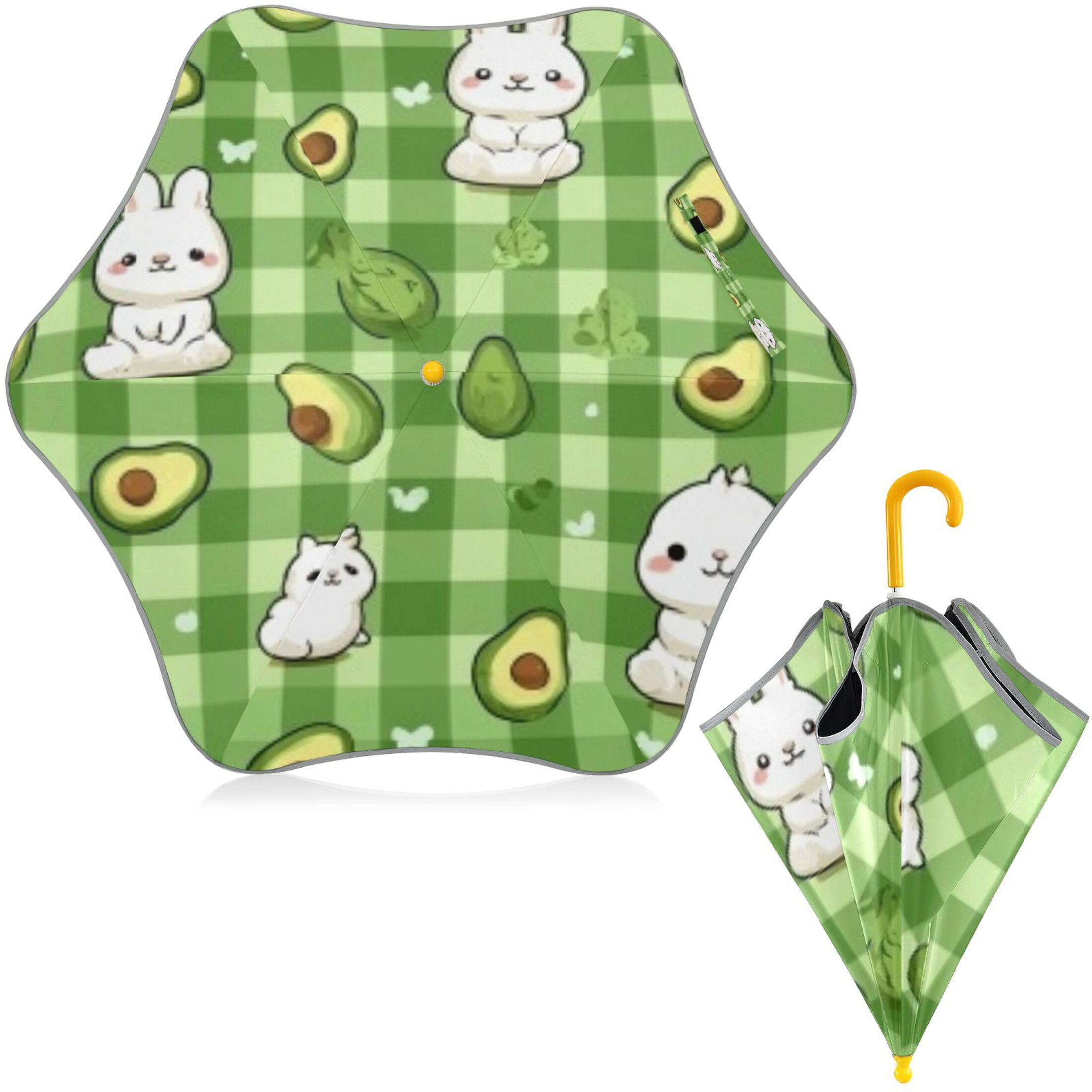 BZSMCE Folding Umbrellas Rain & UV Protection Windproof In Green ...