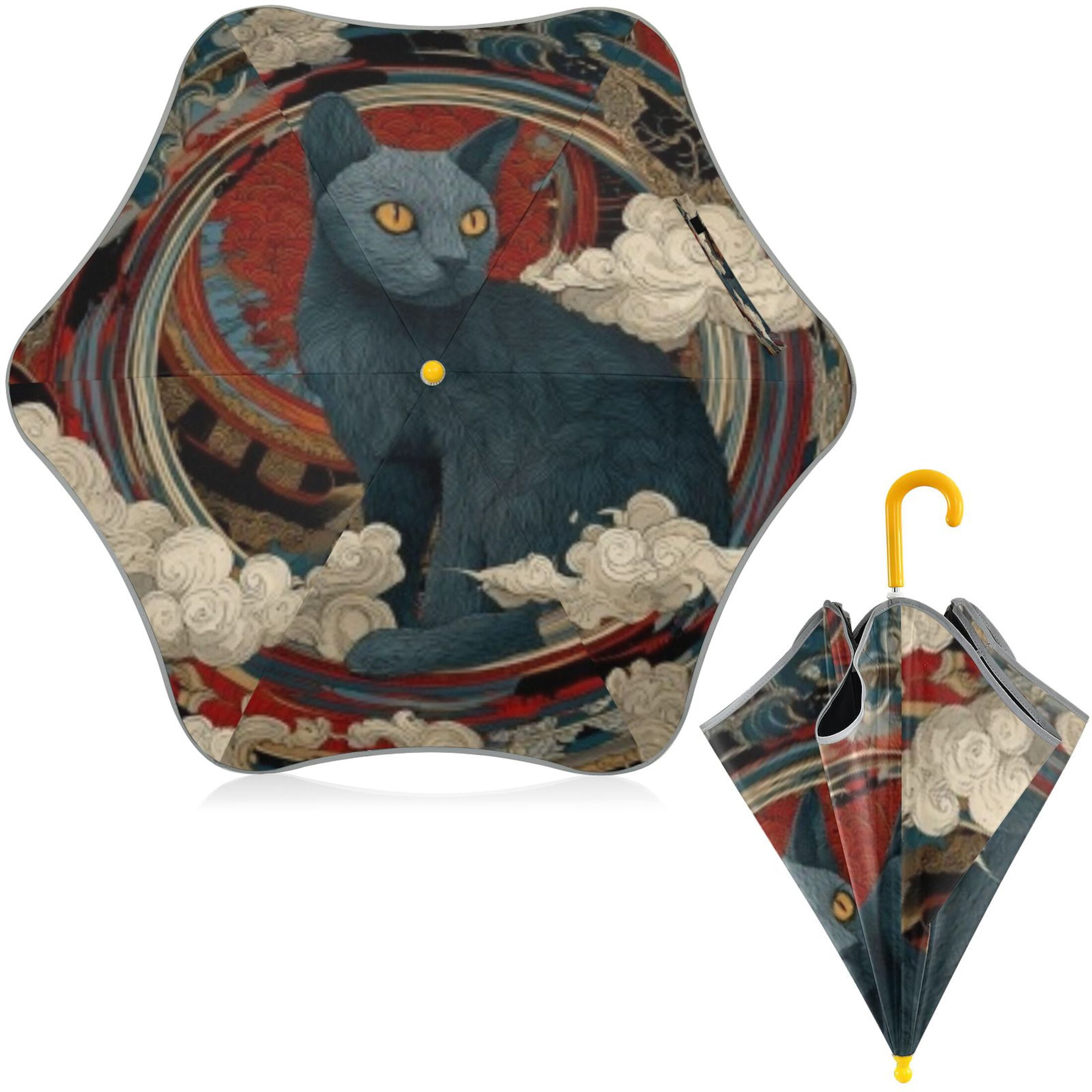 BZSMCE Folding Umbrellas Rain & UV Protection Windproof In Ornate ...