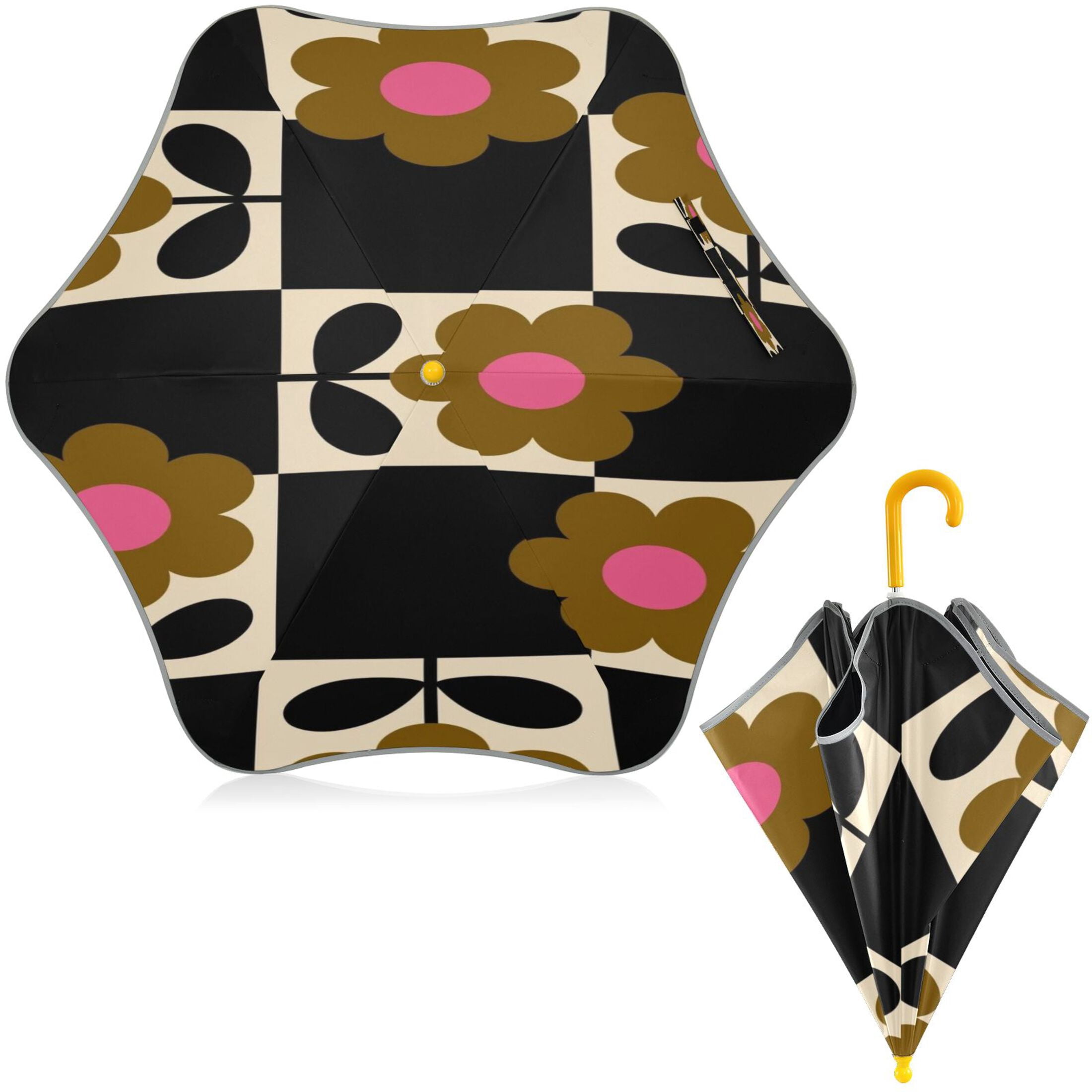 BZSMCE Folding Umbrellas Rain & UV Protection Windproof In Retro Floral ...