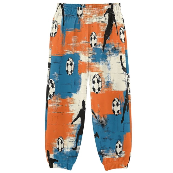 BZSMCE Football Character Silhouette Pattern Print Elastic Waist Jogger ...