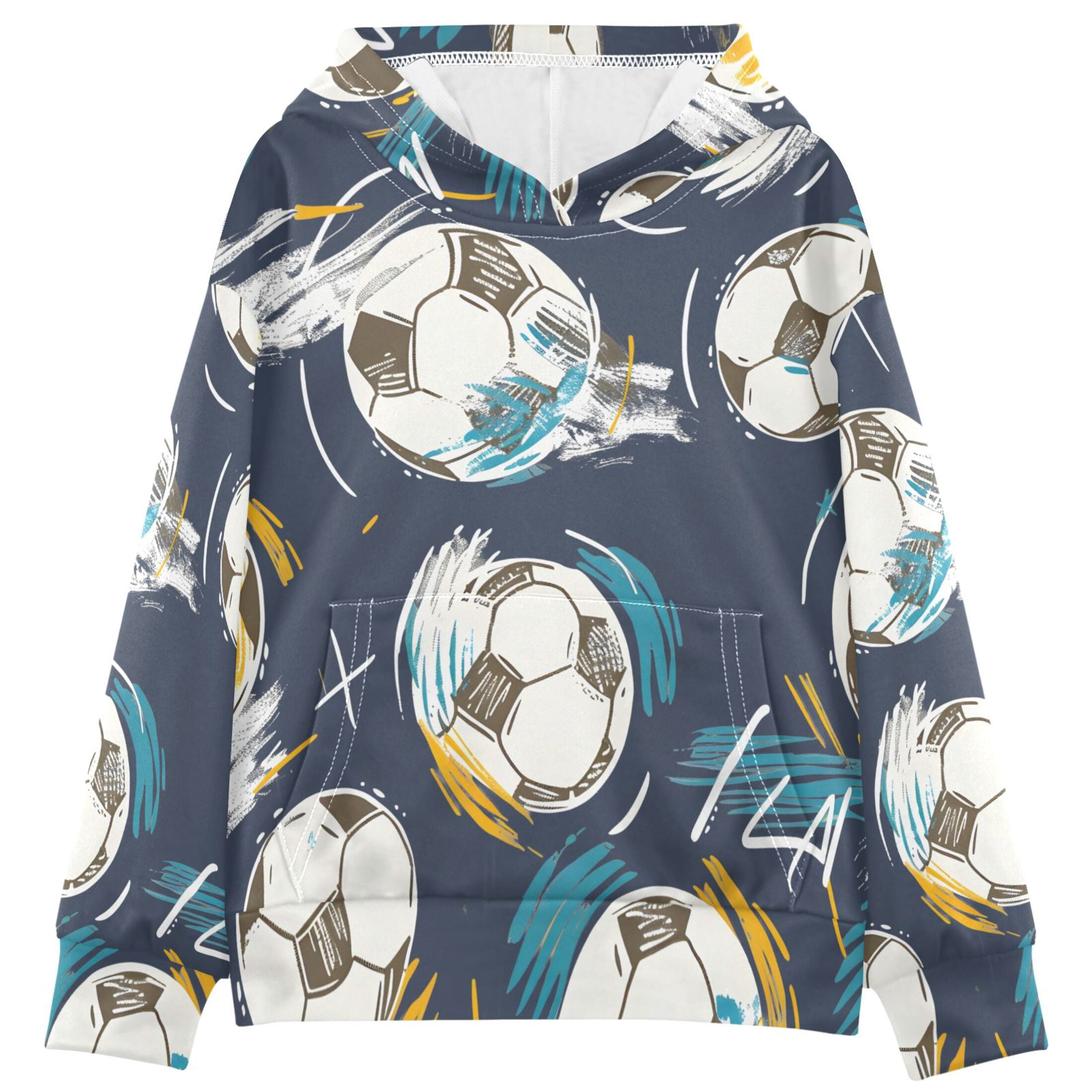 BZSMCE Football Painting Pattern Print Hoodie Casual Pullover ...