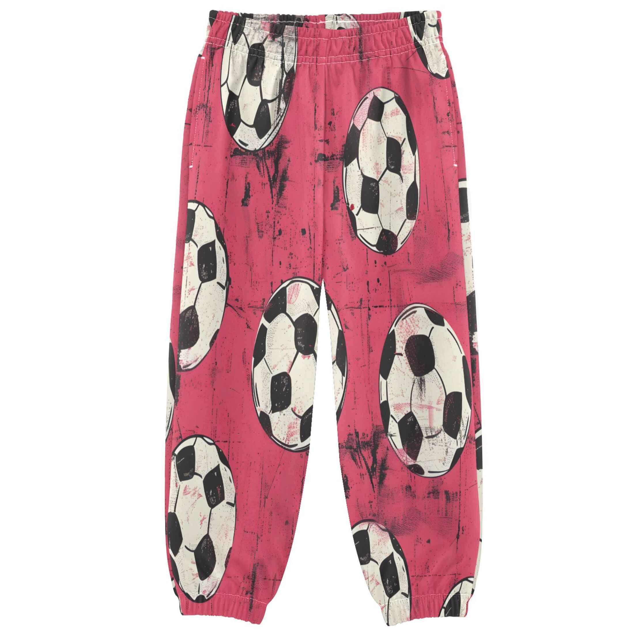 BZSMCE Football Pink Pattern Print Elastic Waist Jogger Pants ...