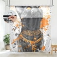 BZSMCE Gilded Splatter Cat Pattern Bathroom Shower Curtain Set with ...