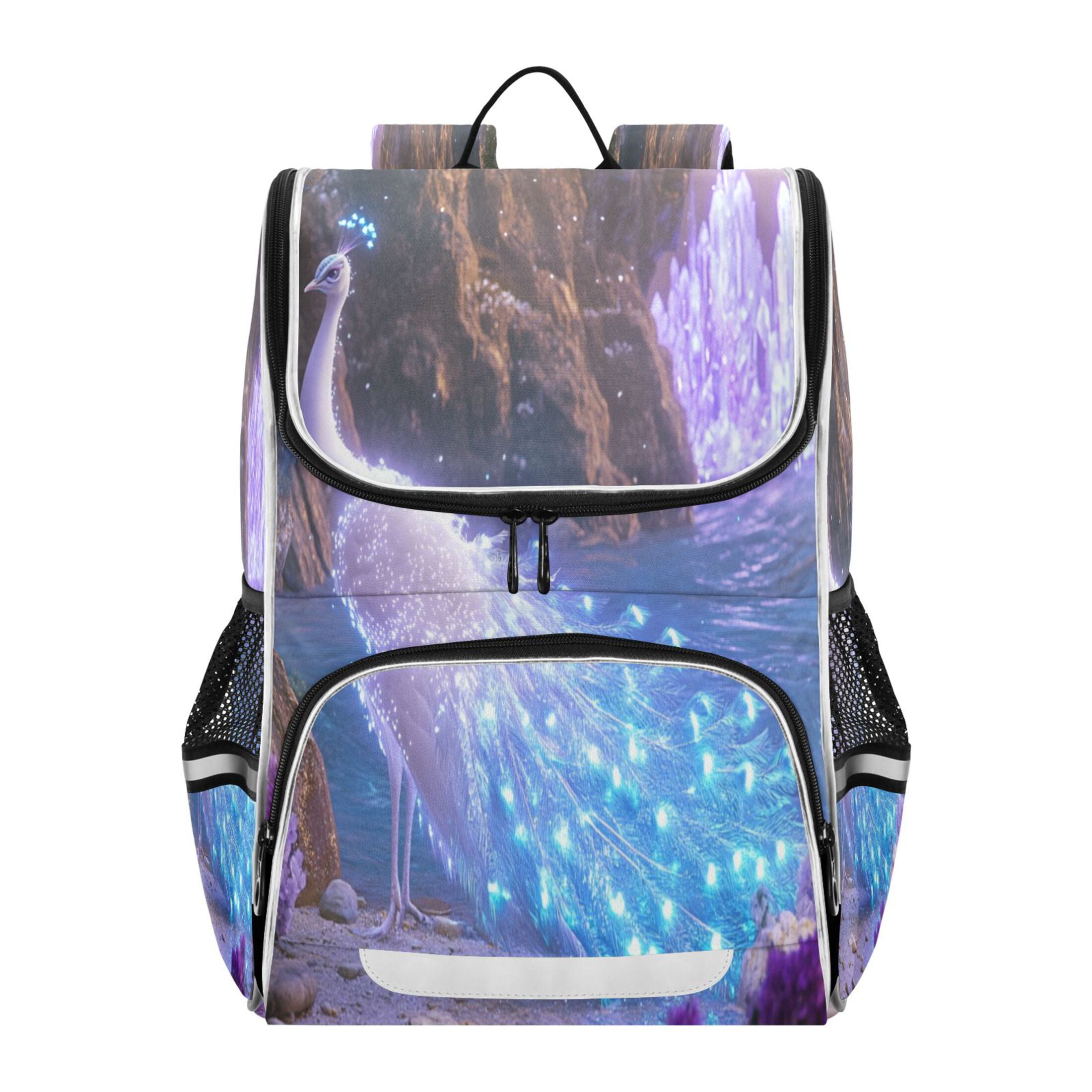 BZSMCE School Backpack Travel Bag Bookbags Bookbags Fantasy Peacock ...