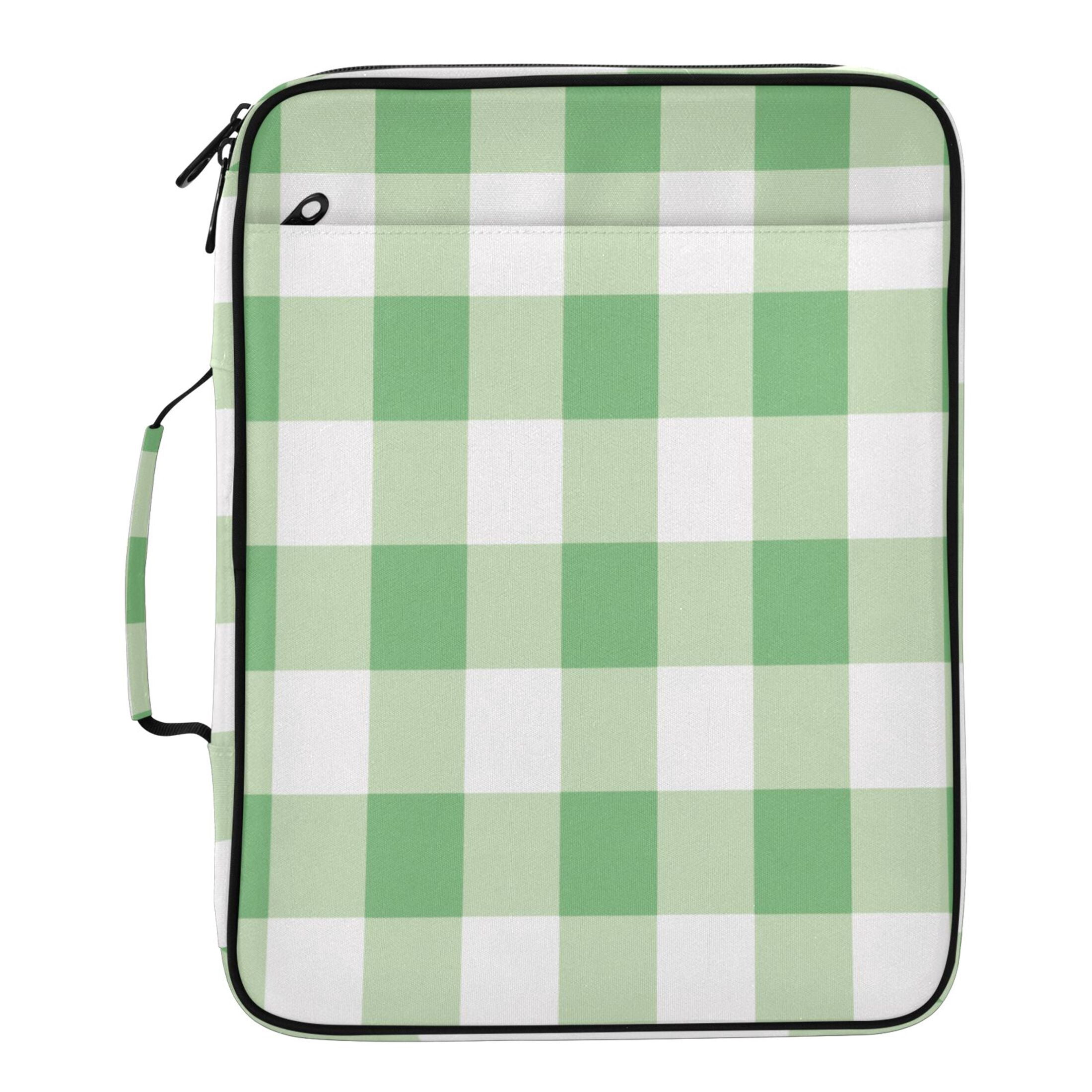 BZSMCE Green Checkboard Pattern Water-Resistant Filing Folder Binder ...