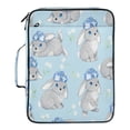 BZSMCE Grey Rabbit Flower Pattern Pattern Water-Resistant Filing Folder ...