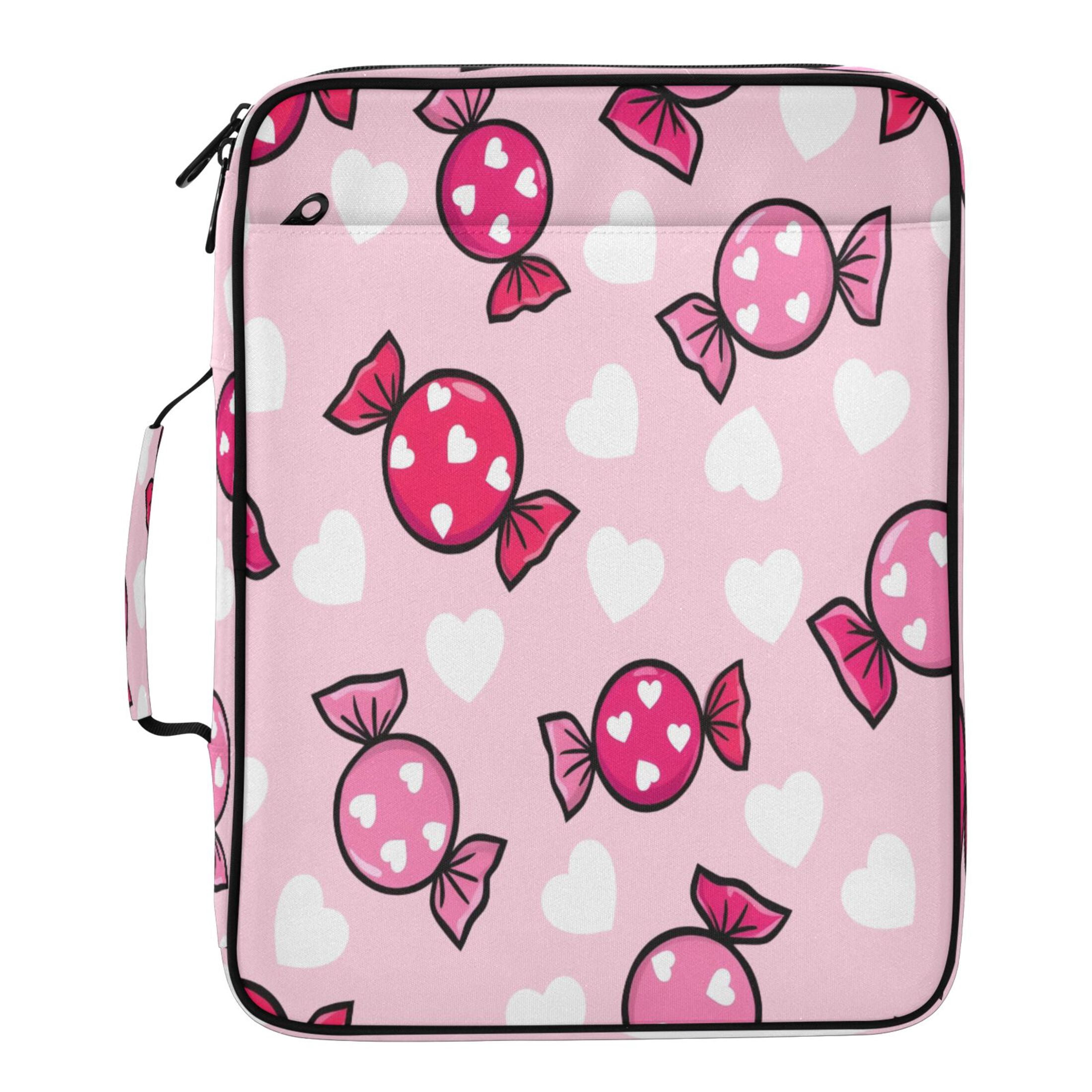 BZSMCE Heart Shaped Candy Pattern Water-Resistant Filing Folder Binder ...