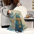 BZSMCE Kitchen Towels Creative Scarfed Forest Bear Pattern Durable ...