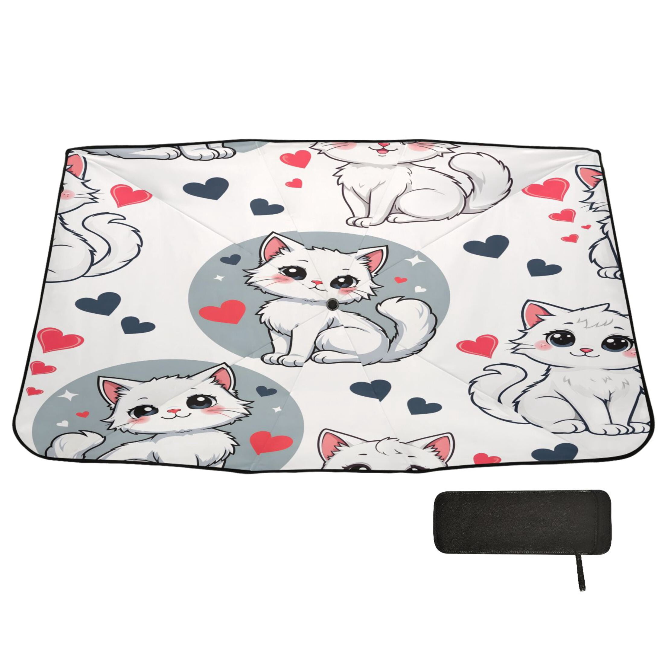 BZSMCE Kitten Heart Car Windshield Foldable Sunshade Umbrella UV ...