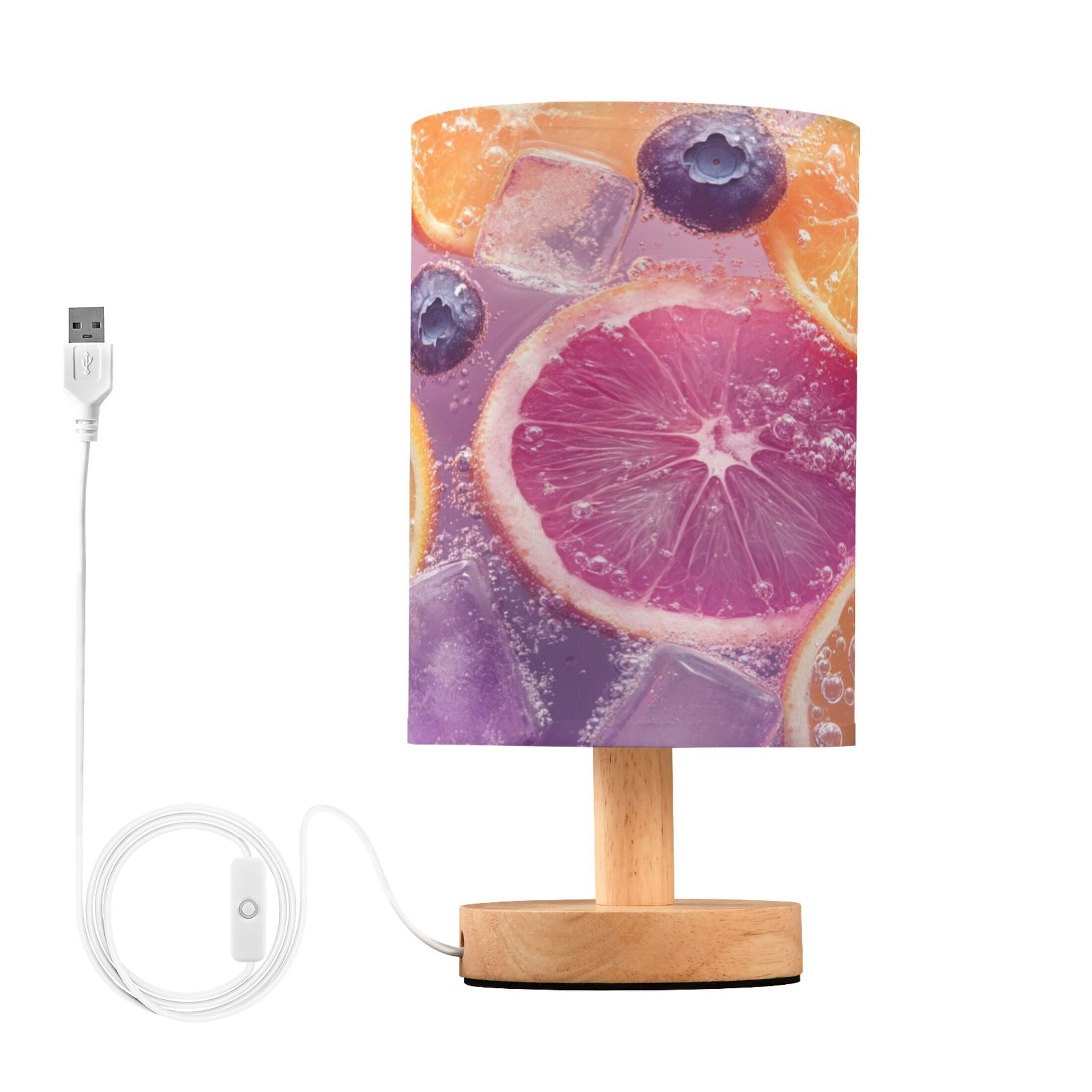 BZSMCE Lamp Modern Citrus Slices Blueberries Ice Creative Patter Night ...