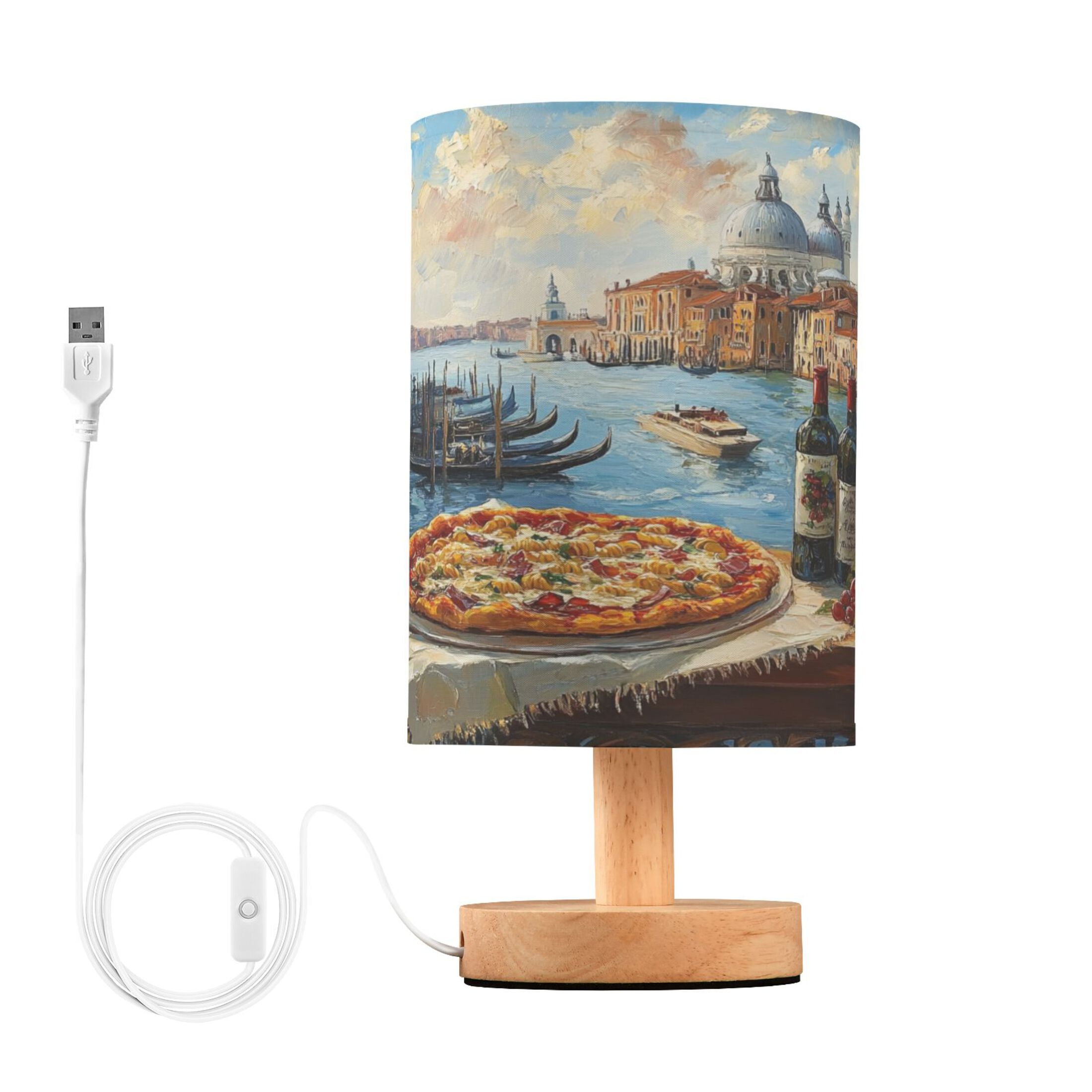 BZSMCE Lamp Modern Pizza and Wine by Canal Creative Patter Night Light ...