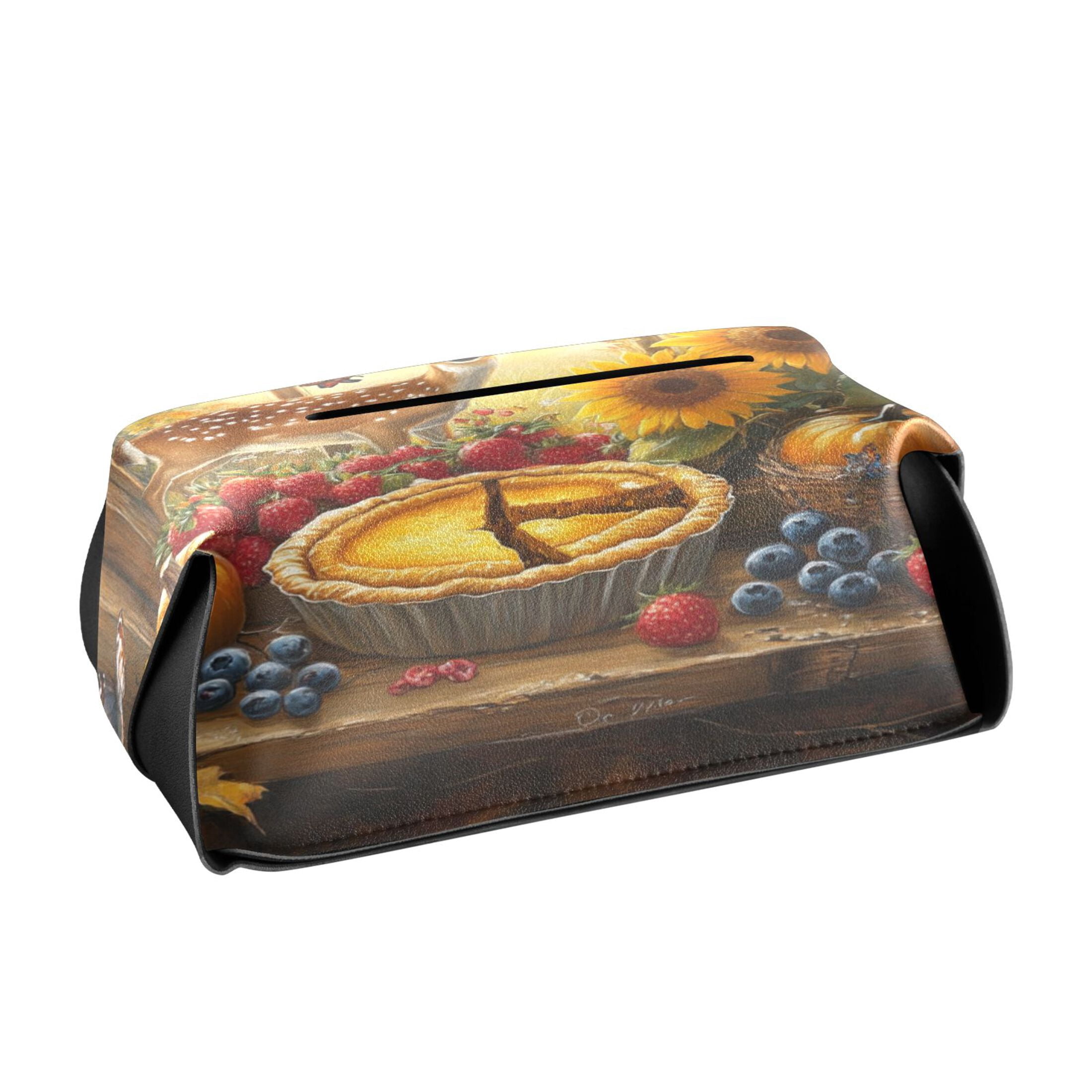 BZSMCE Leatehr Tissue Holders Cute Autumn's Bounty Pattern Tissue box ...