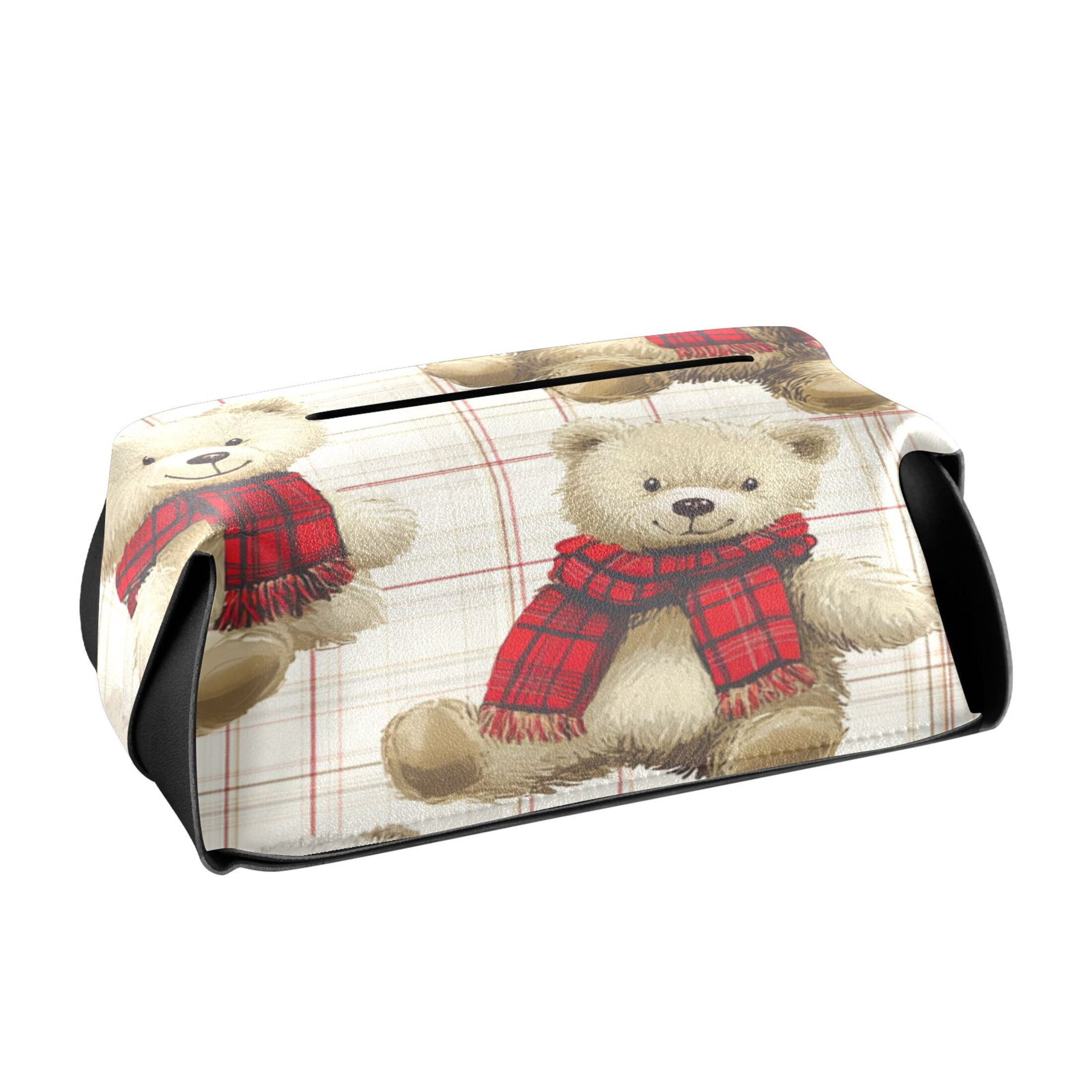 BZSMCE Leatehr Tissue Holders Cute Bear Charmin Pattern Tissue box ...