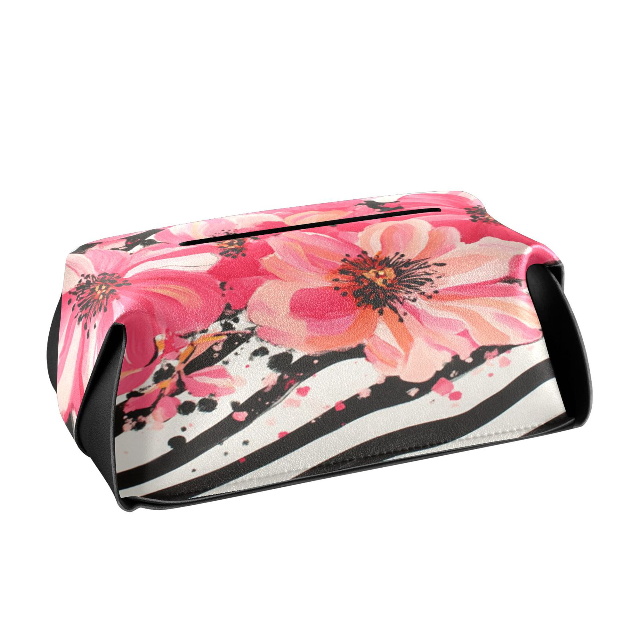 BZSMCE Leatehr Tissue Holders Cute Blossom Serenade Pattern Tissue box ...