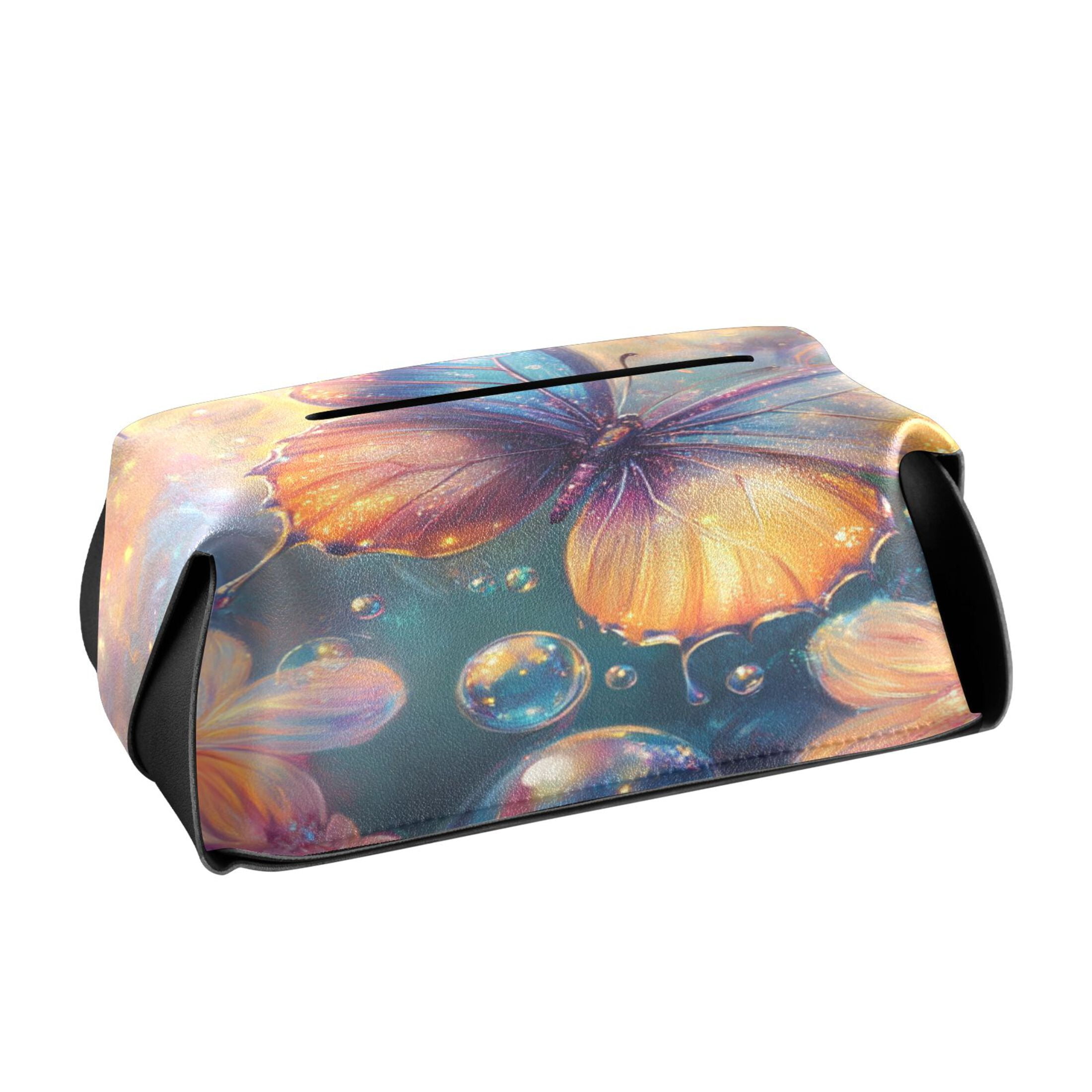 BZSMCE Leatehr Tissue Holders Cute Butterfly Bliss Pattern Tissue box ...