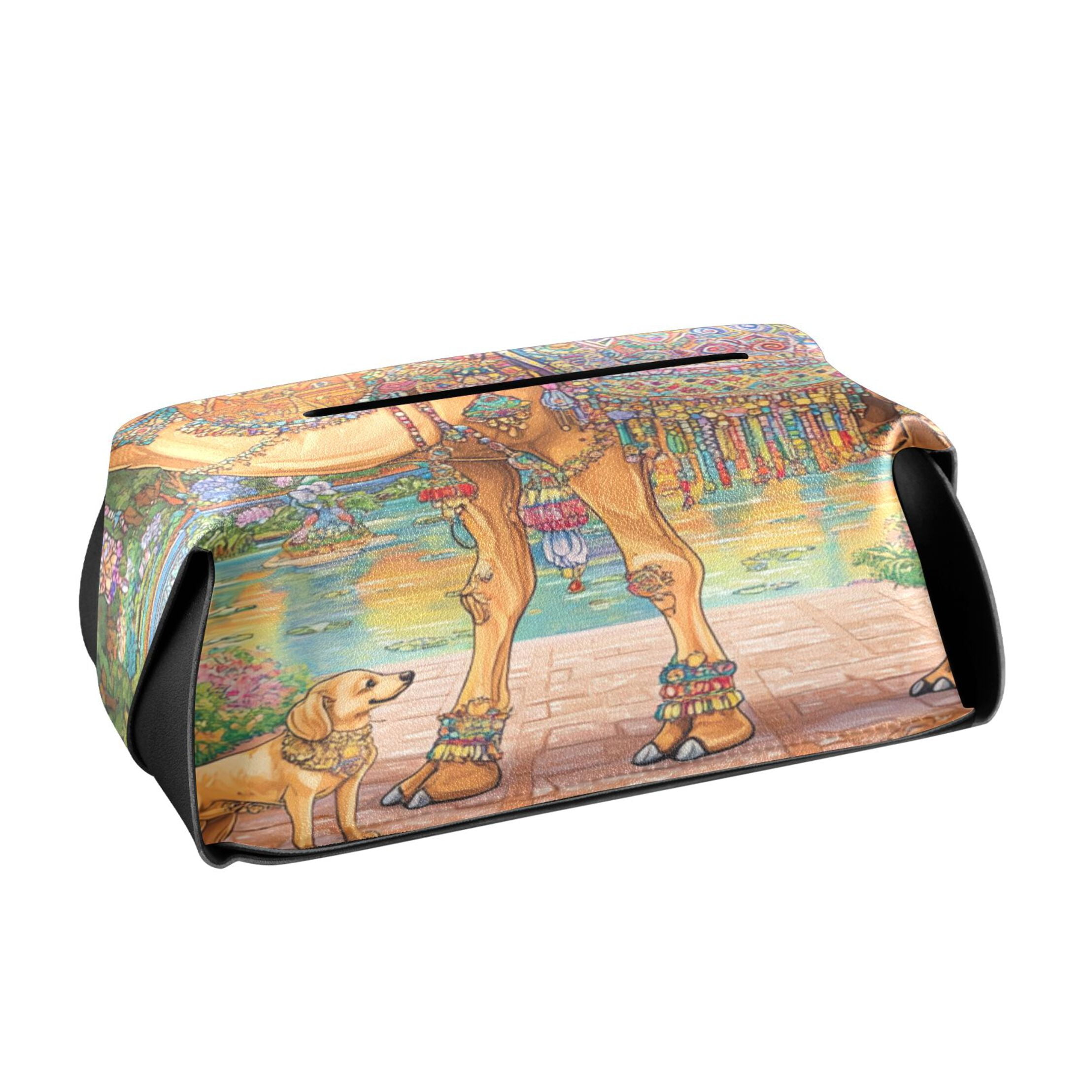 BZSMCE Leatehr Tissue Holders Cute Camel and Temple Pattern Tissue box ...