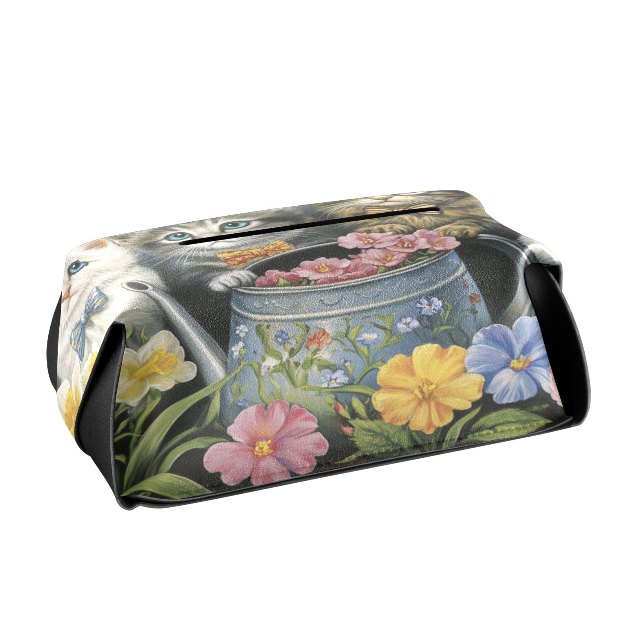 BZSMCE Leatehr Tissue Holders Cute Celebration Of Colorful Kittens ...