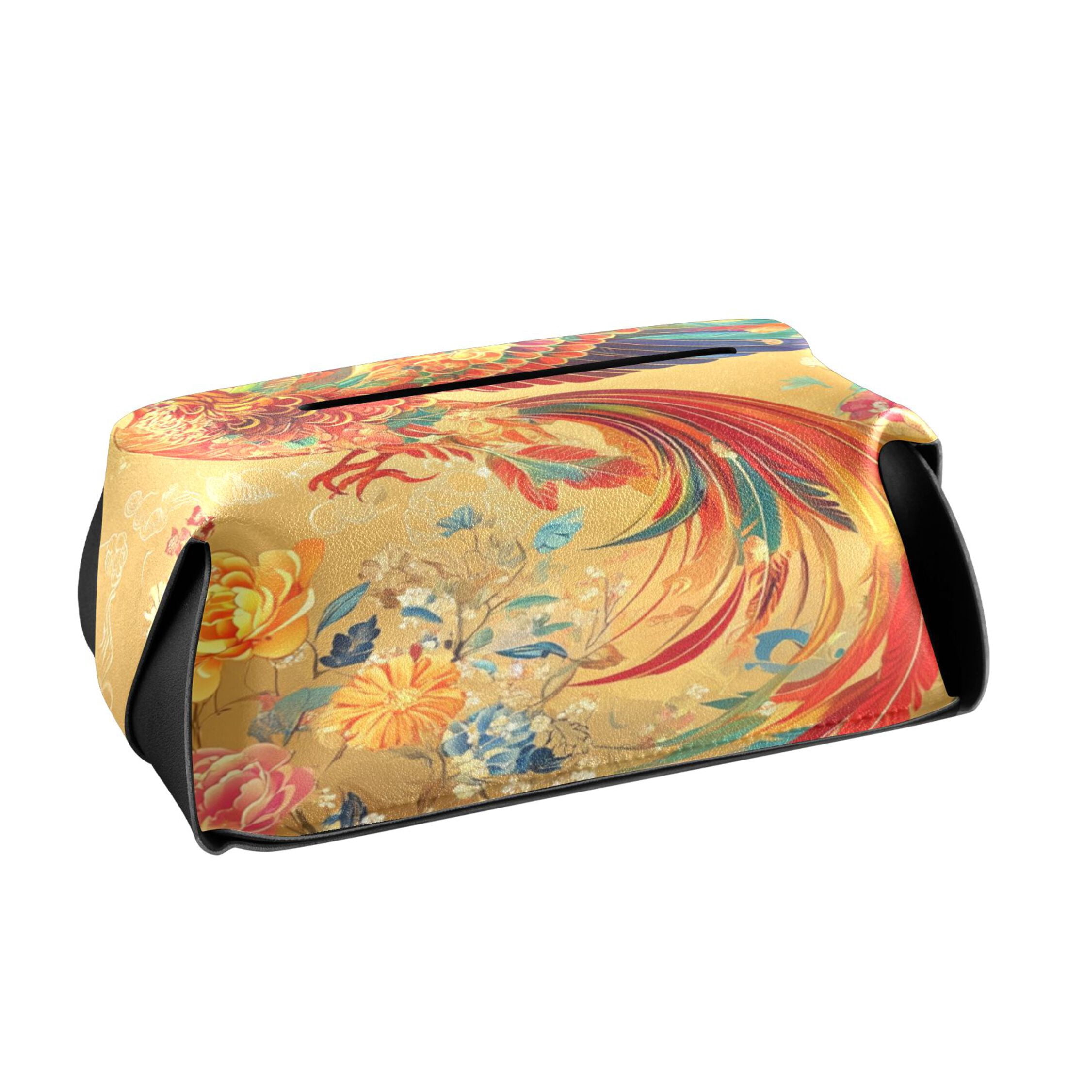 BZSMCE Leatehr Tissue Holders Cute Celestial Phoenix Pattern Tissue box ...
