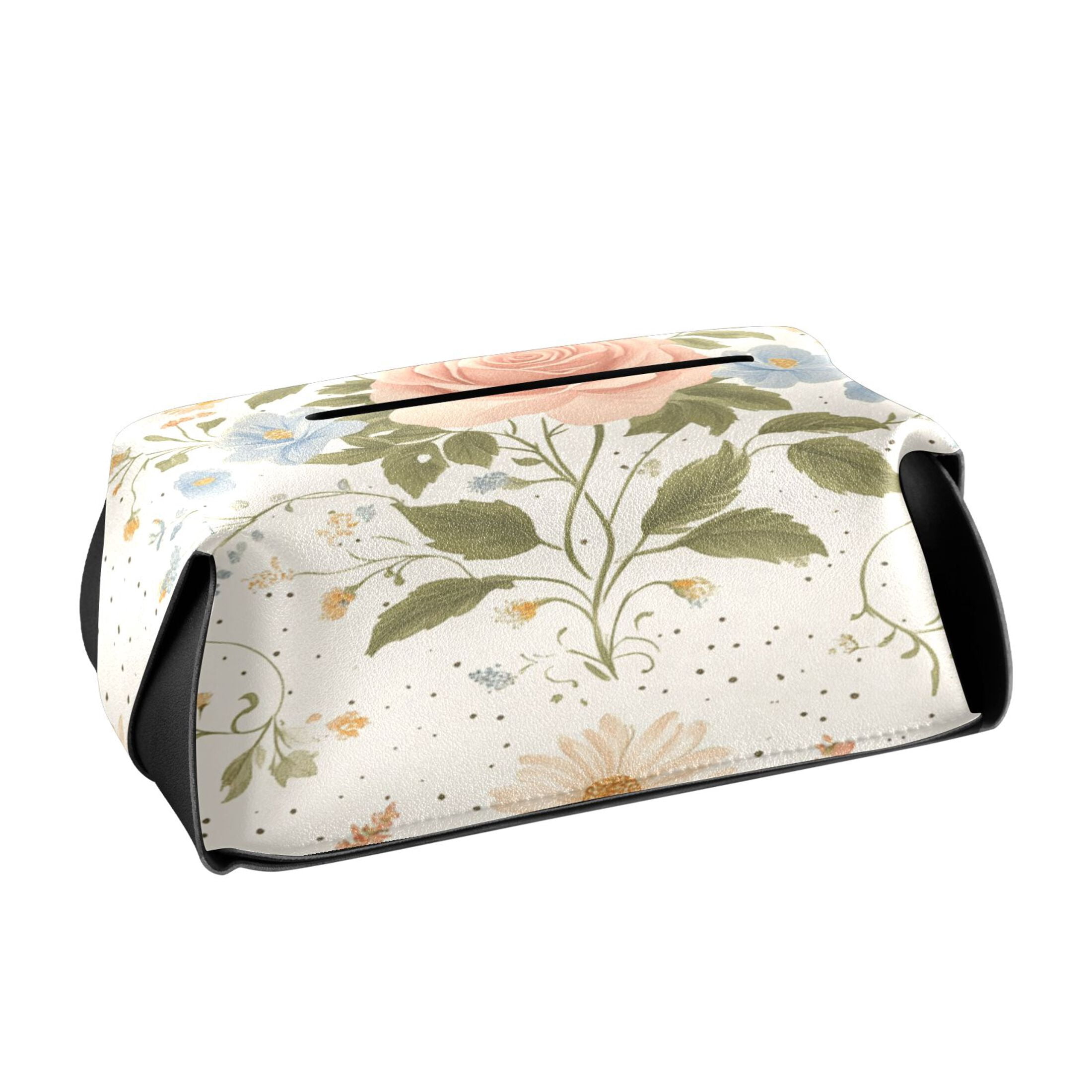 BZSMCE Leatehr Tissue Holders Cute Charming Floral Patterns in Soft ...