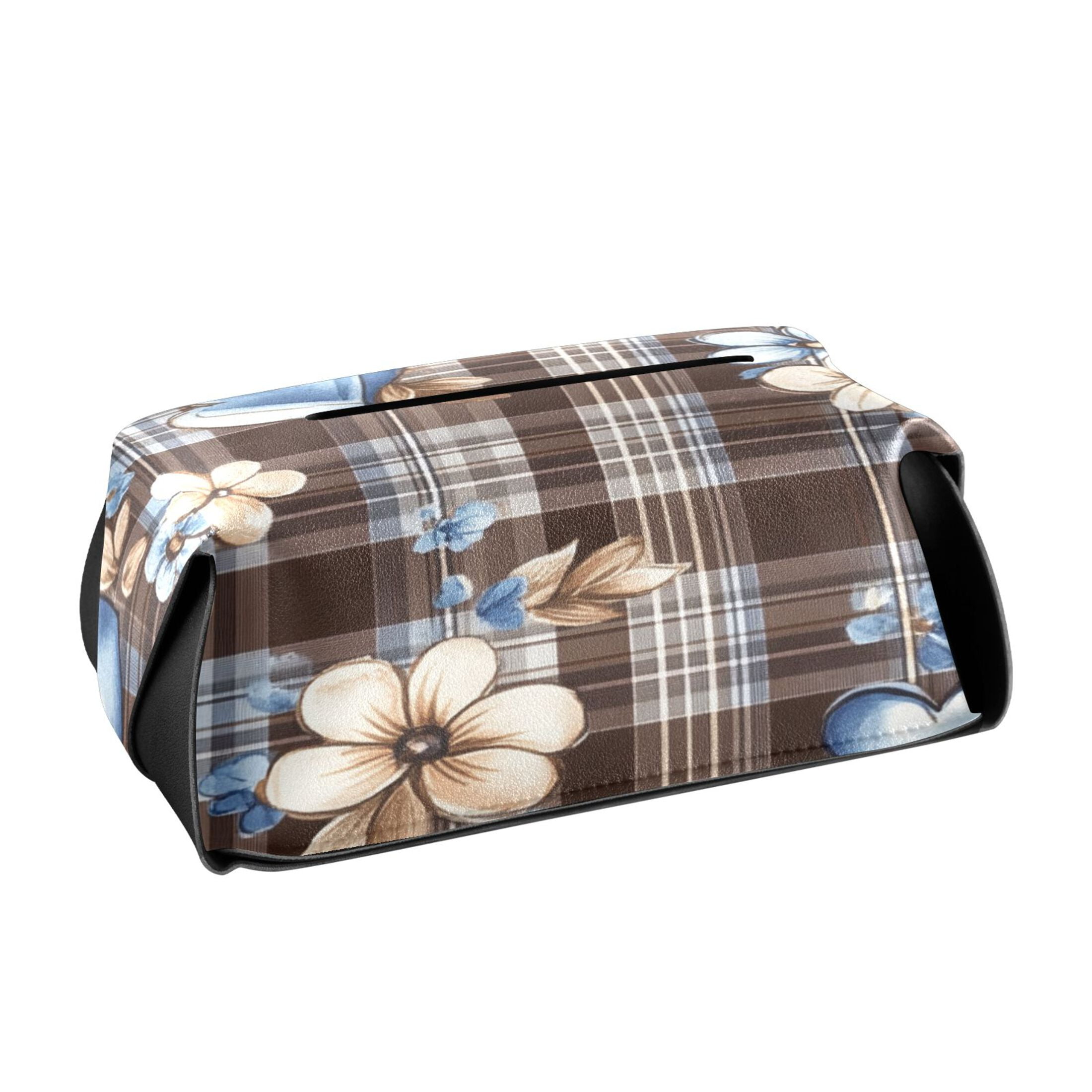 BZSMCE Leatehr Tissue Holders Cute Charming Hearts and Blooms Pattern ...